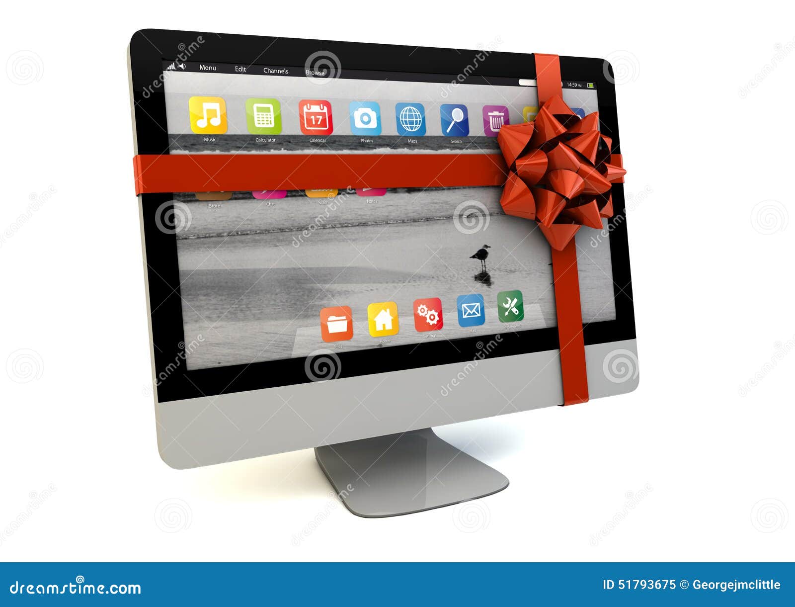 Computer gift stock illustration. Illustration of apps - 51793675
