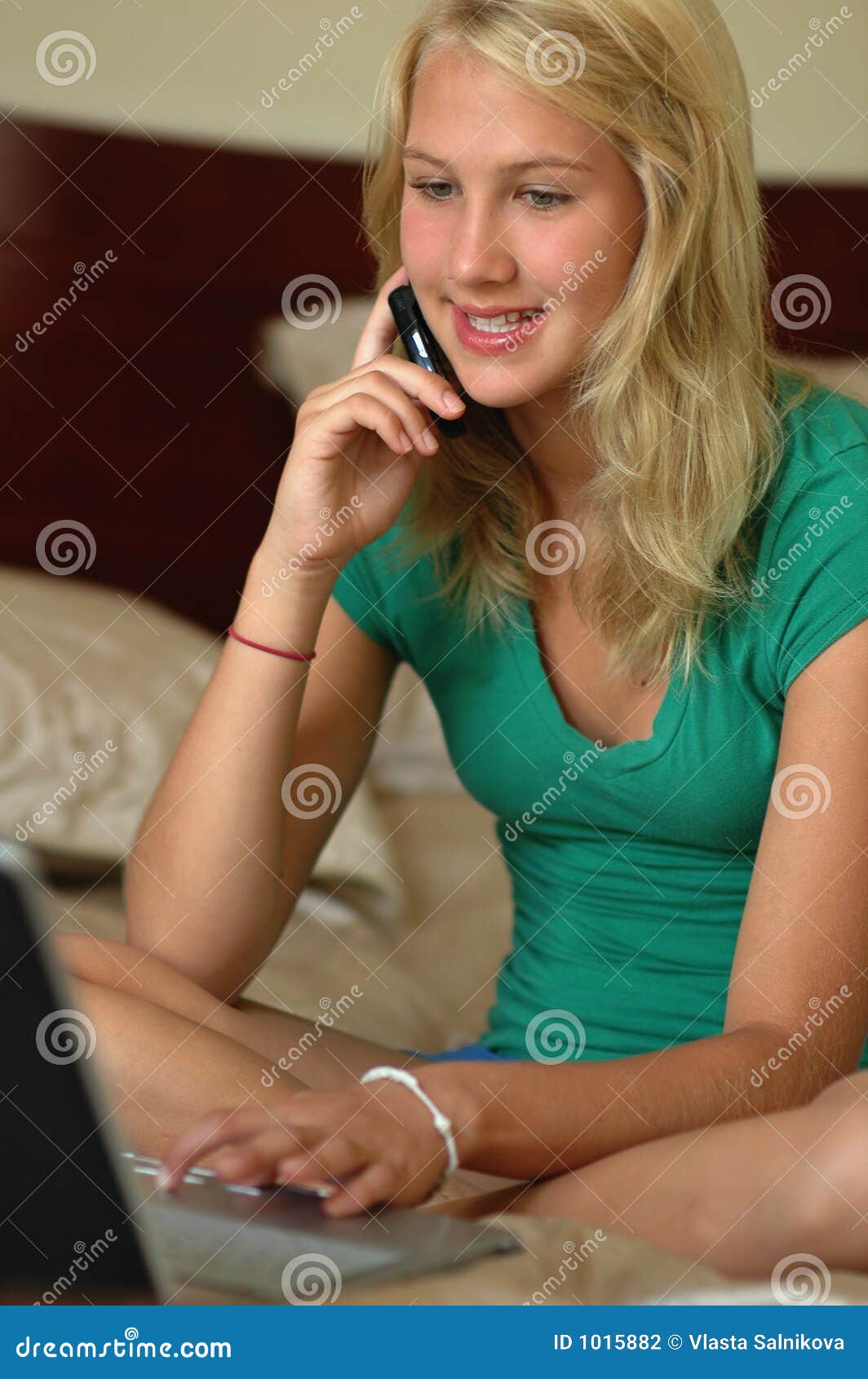 Computer Girl stock photo. Image of girl, telephone, work - 1015882