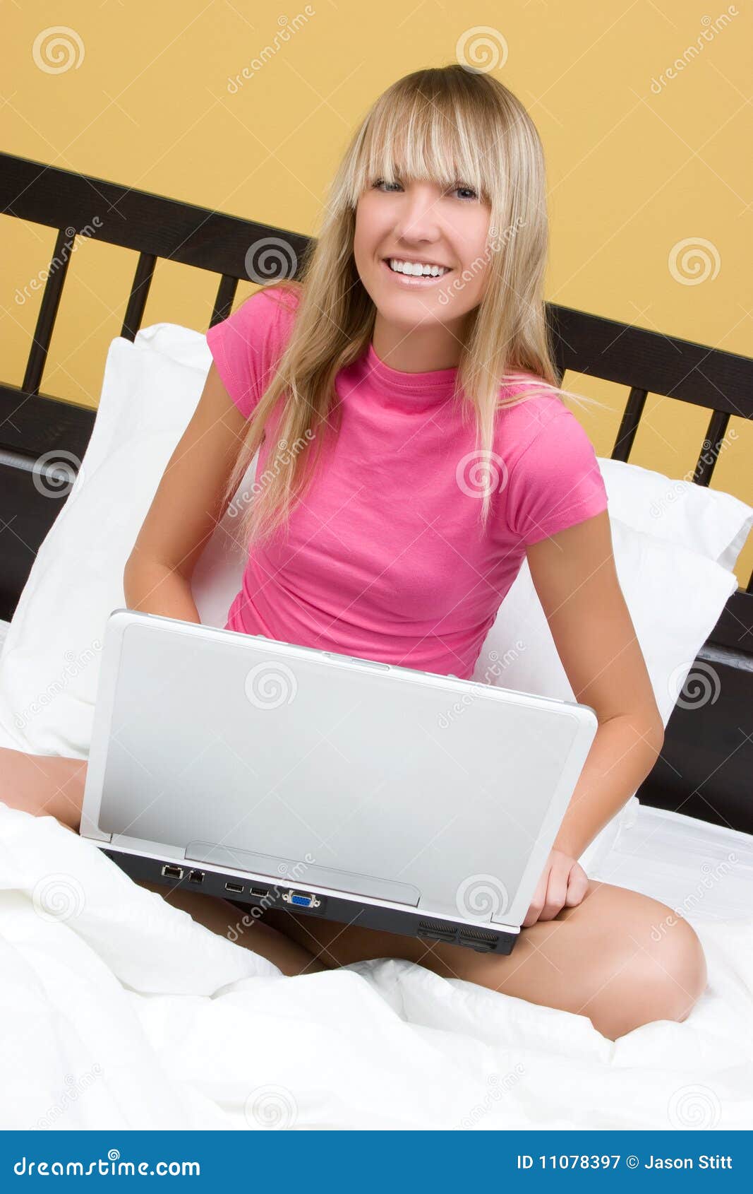 Computer Girl stock image. Image of girls, pillows, people - 11078397