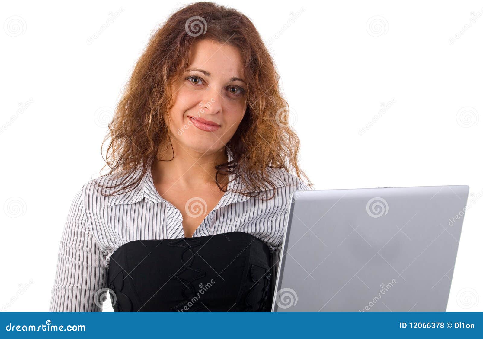 Computer Girl. stock photo. Image of isolated, feminine - 12066378