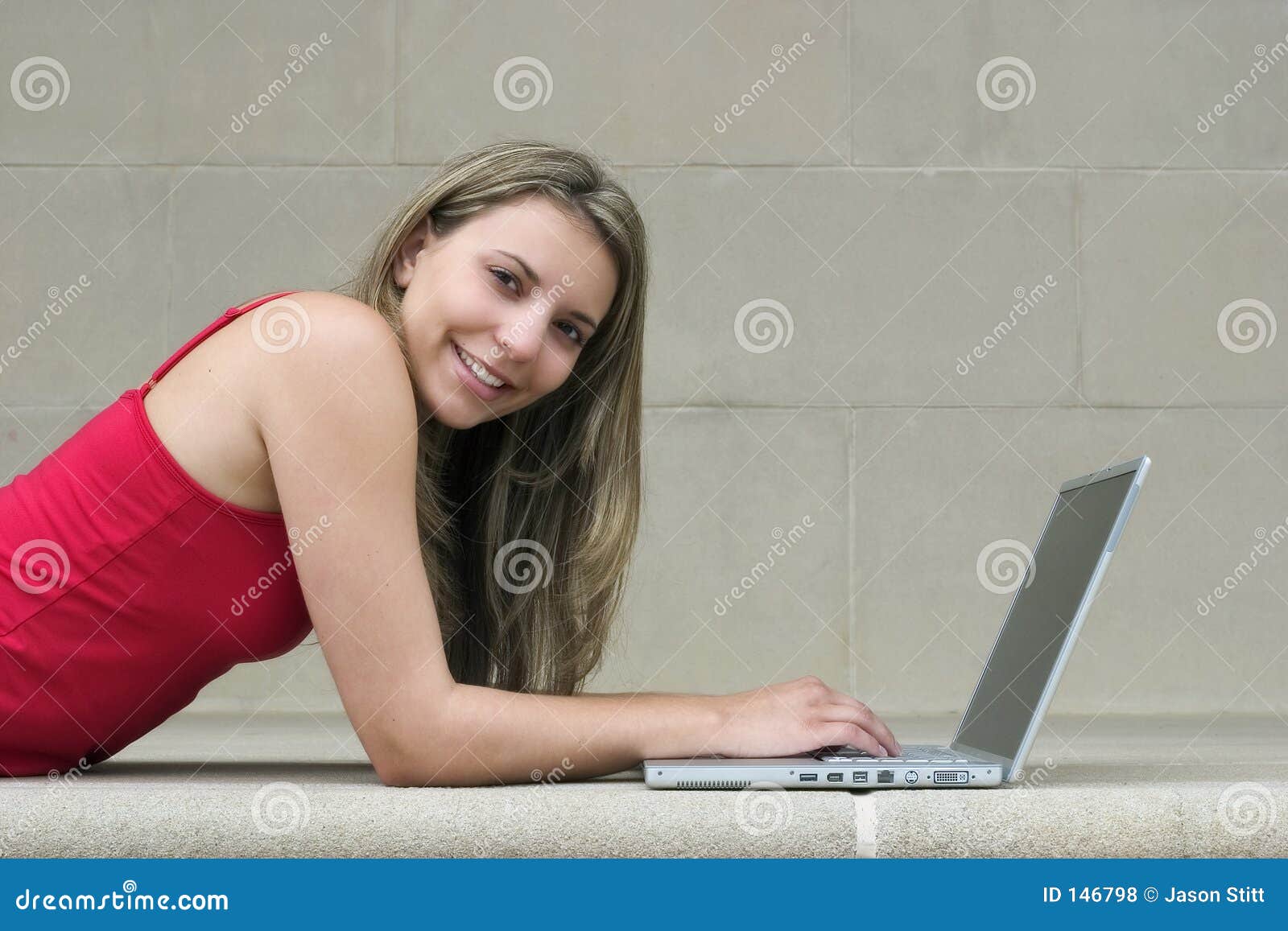 Computer Girl stock photo. Image of teen, smiling, teenager - 146798