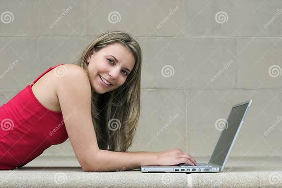 Computer Girl stock photo. Image of teen, smiling, teenager - 146798