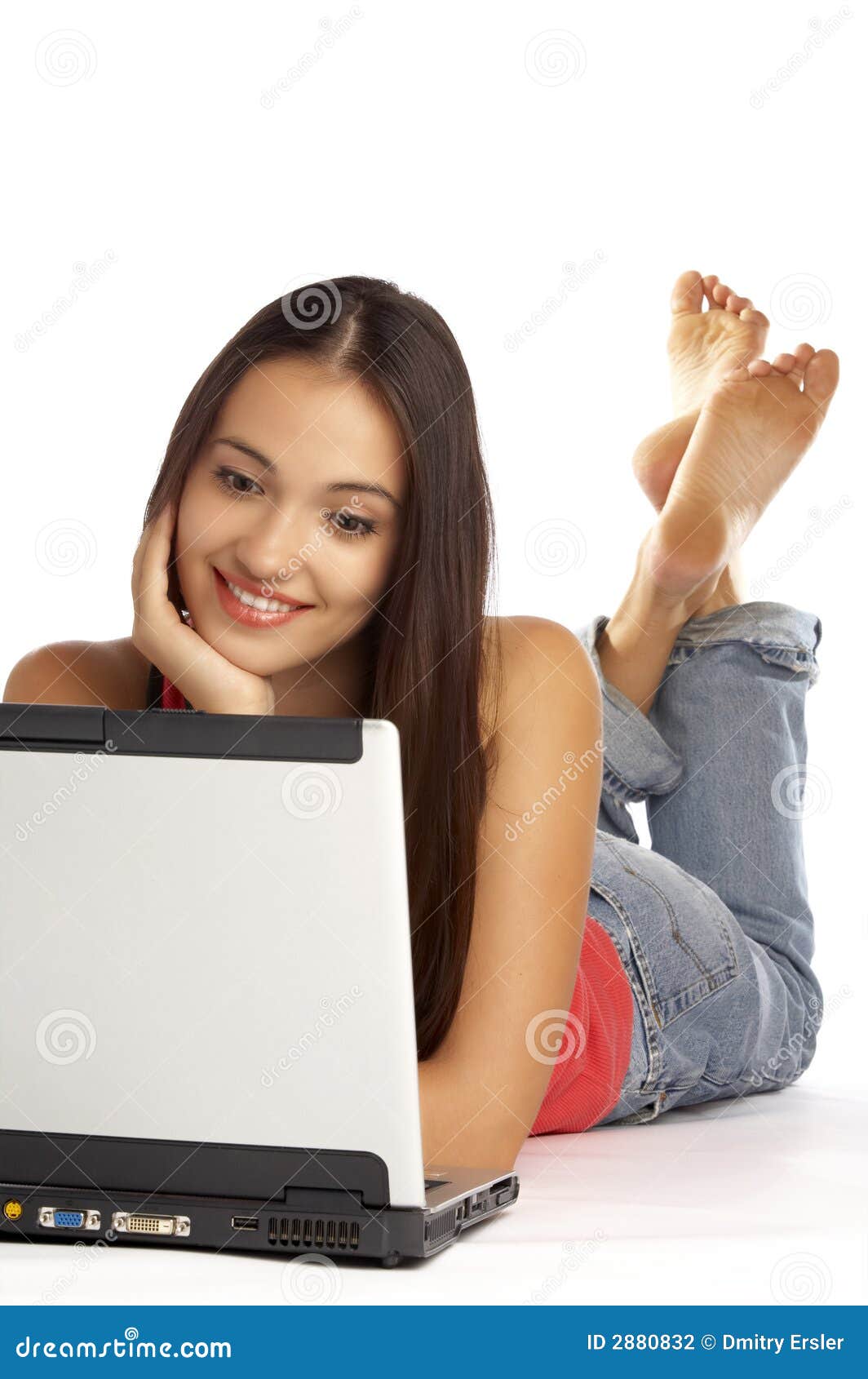 Computer girl stock photo. Image of virtual, look, woman - 2880832