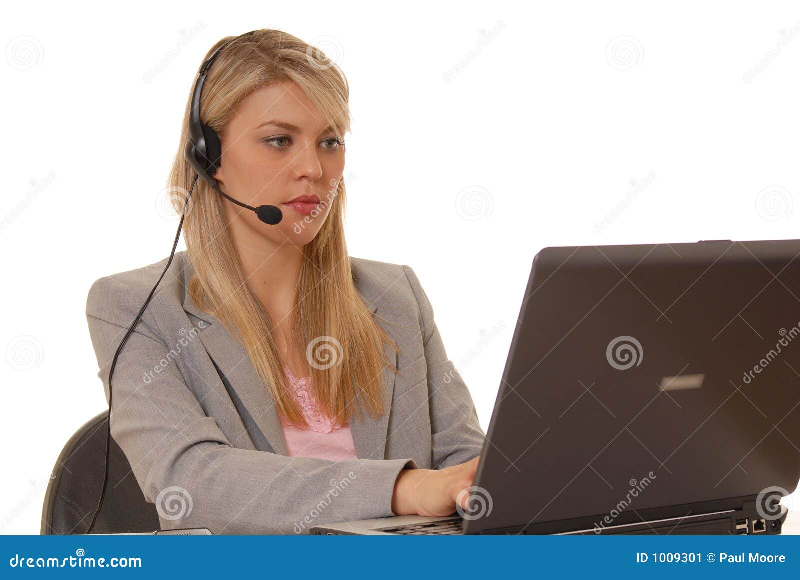 Computer Girl Five stock image. Image of receptionist - 1009301