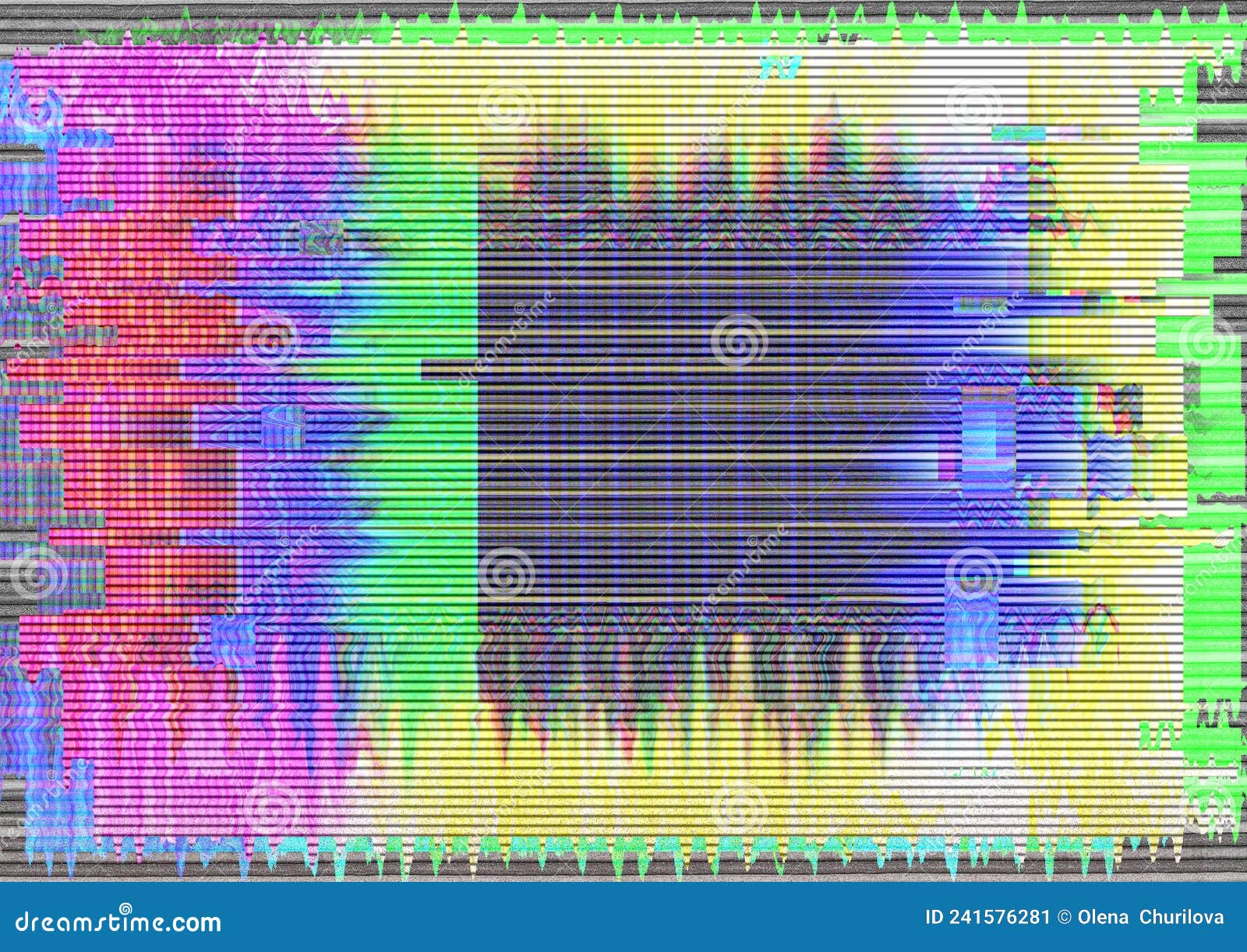 Computer Glitch Effect, Inverted Colors. Multicolor Abstract Background ...