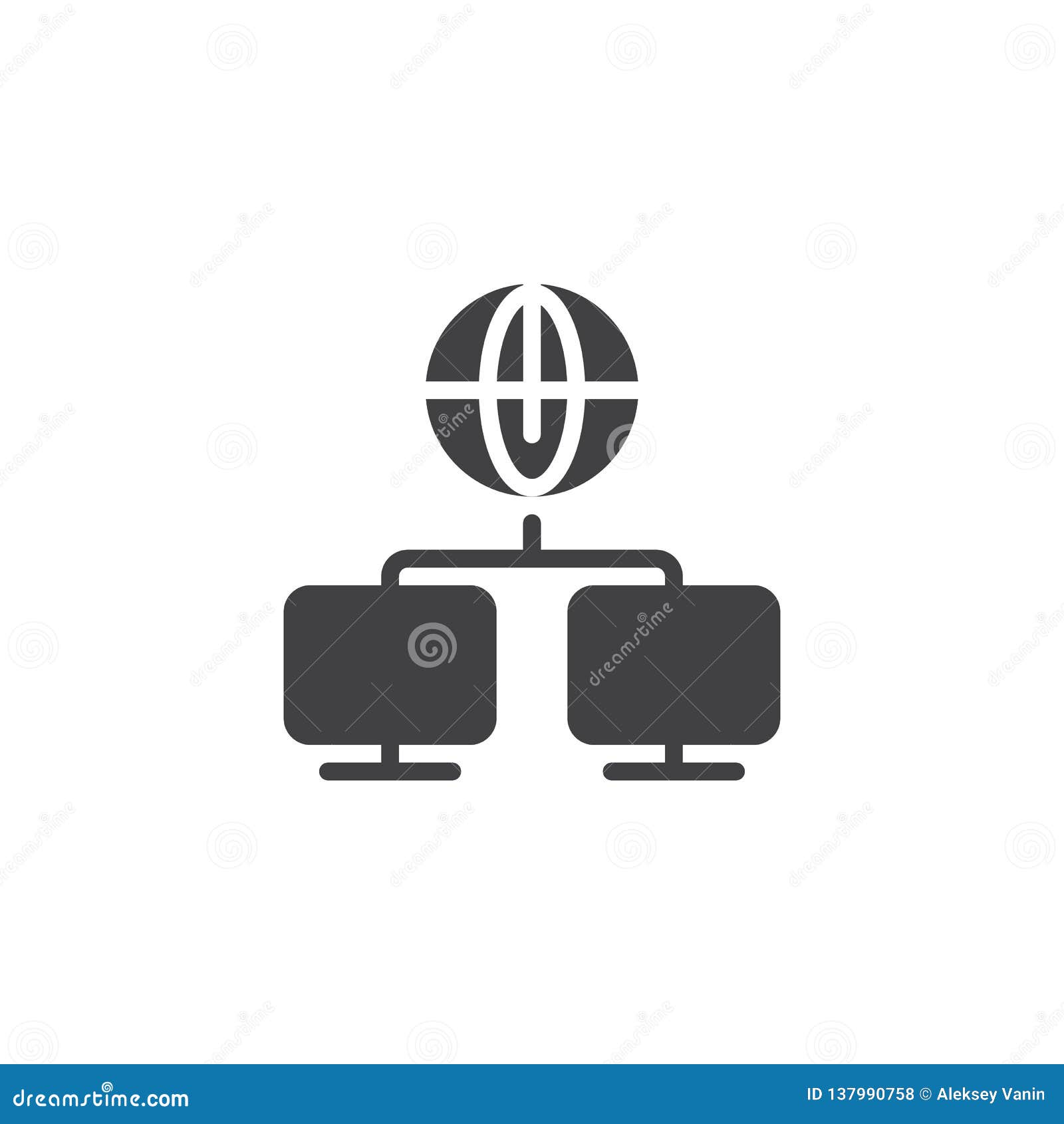 Computer Global Connection Vector Icon Stock Vector - Illustration of ...