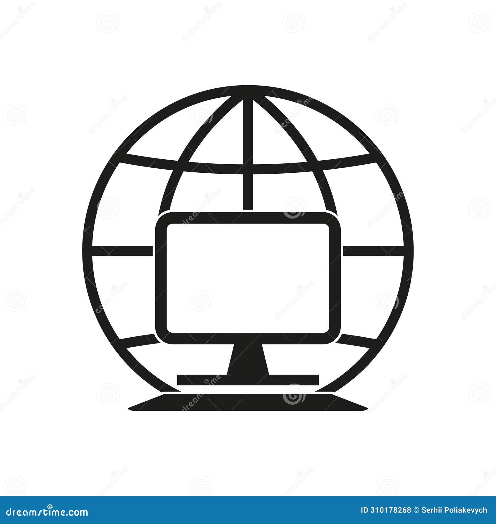 Computer Globe Icon. Technology Internet Global. Vector Illustration ...