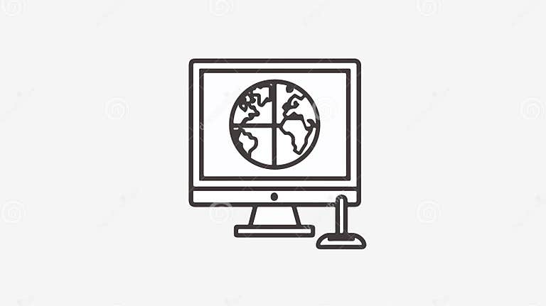 Professional Computer Globe Internet Outline Icon Vector Stock Vector ...