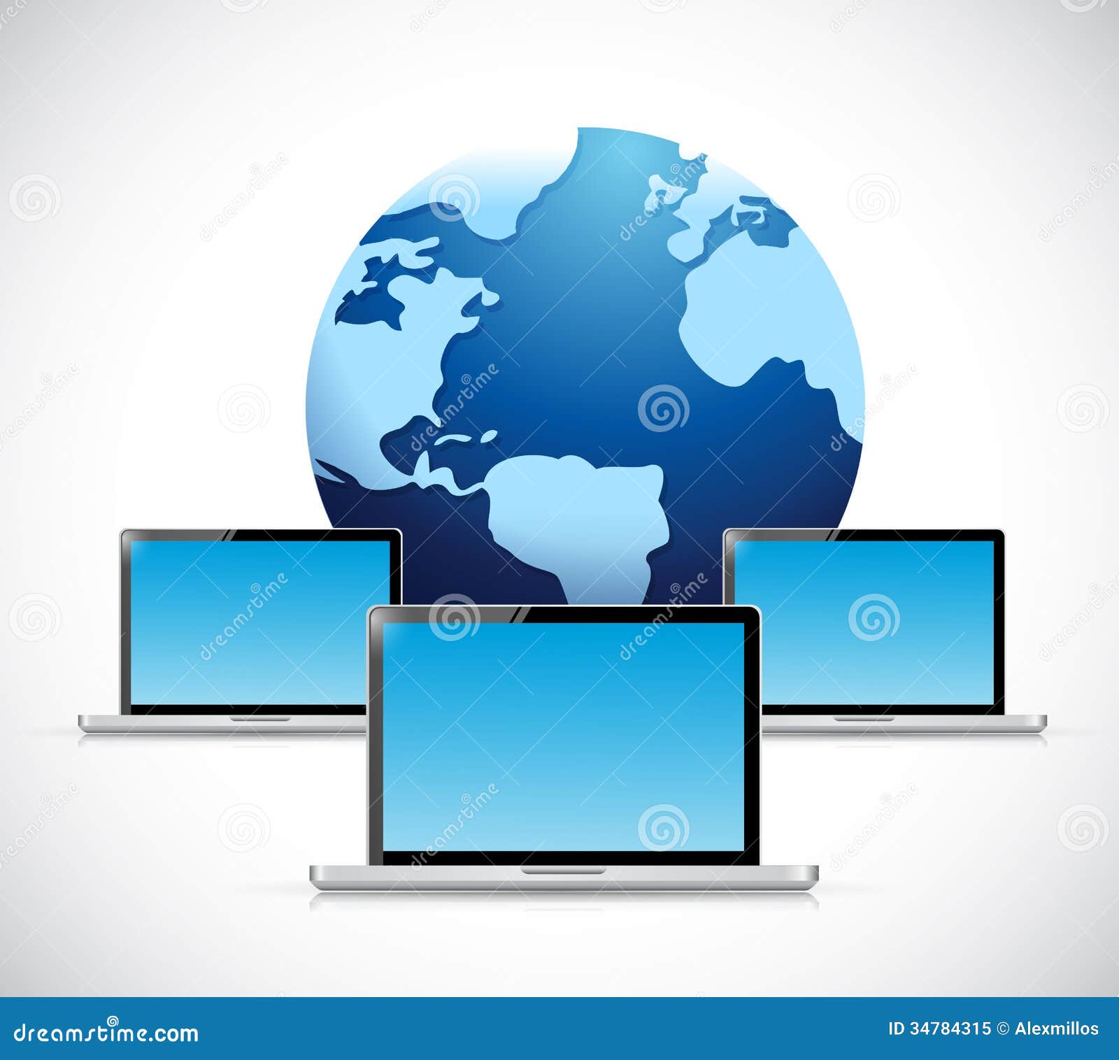 Computer Globe Network Illustration Design Stock Illustration ...
