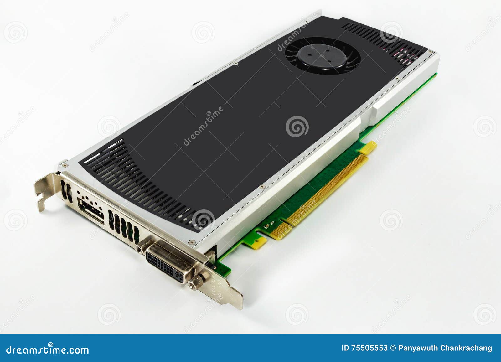 Computer Graphic Card Hardware. Isolated on White Background Stock ...