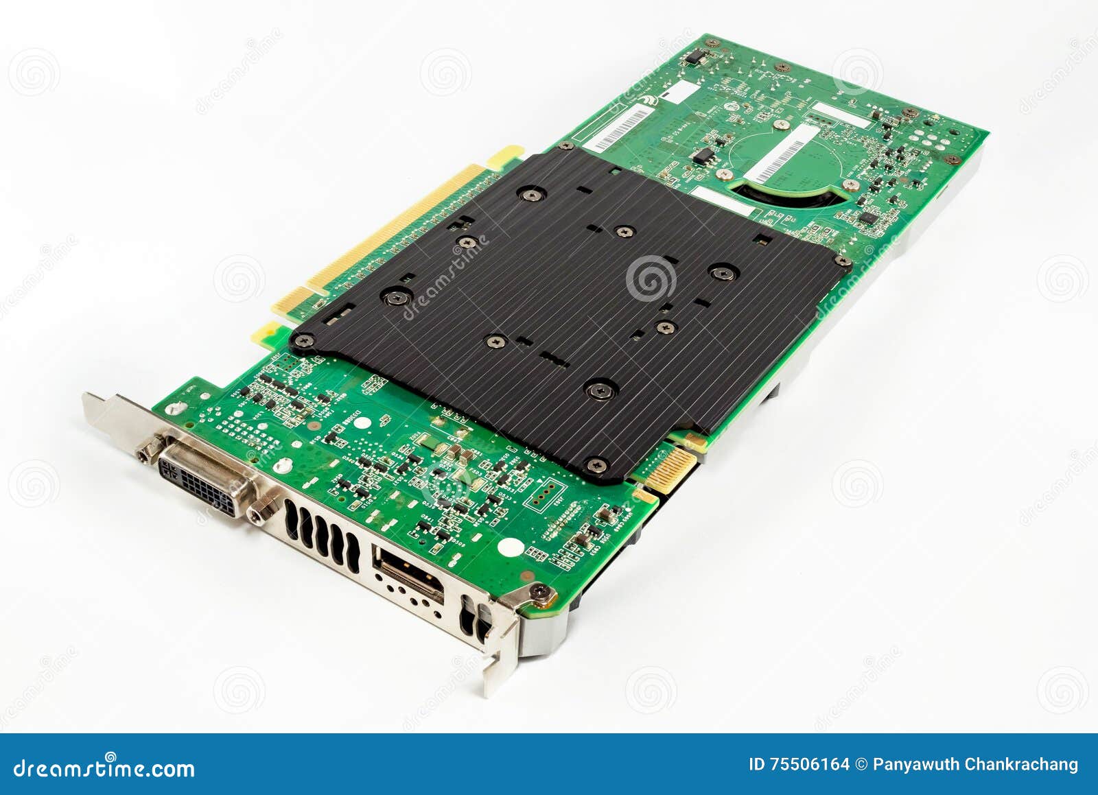 Computer Graphic Card Hardware. Isolated on White Background Stock ...