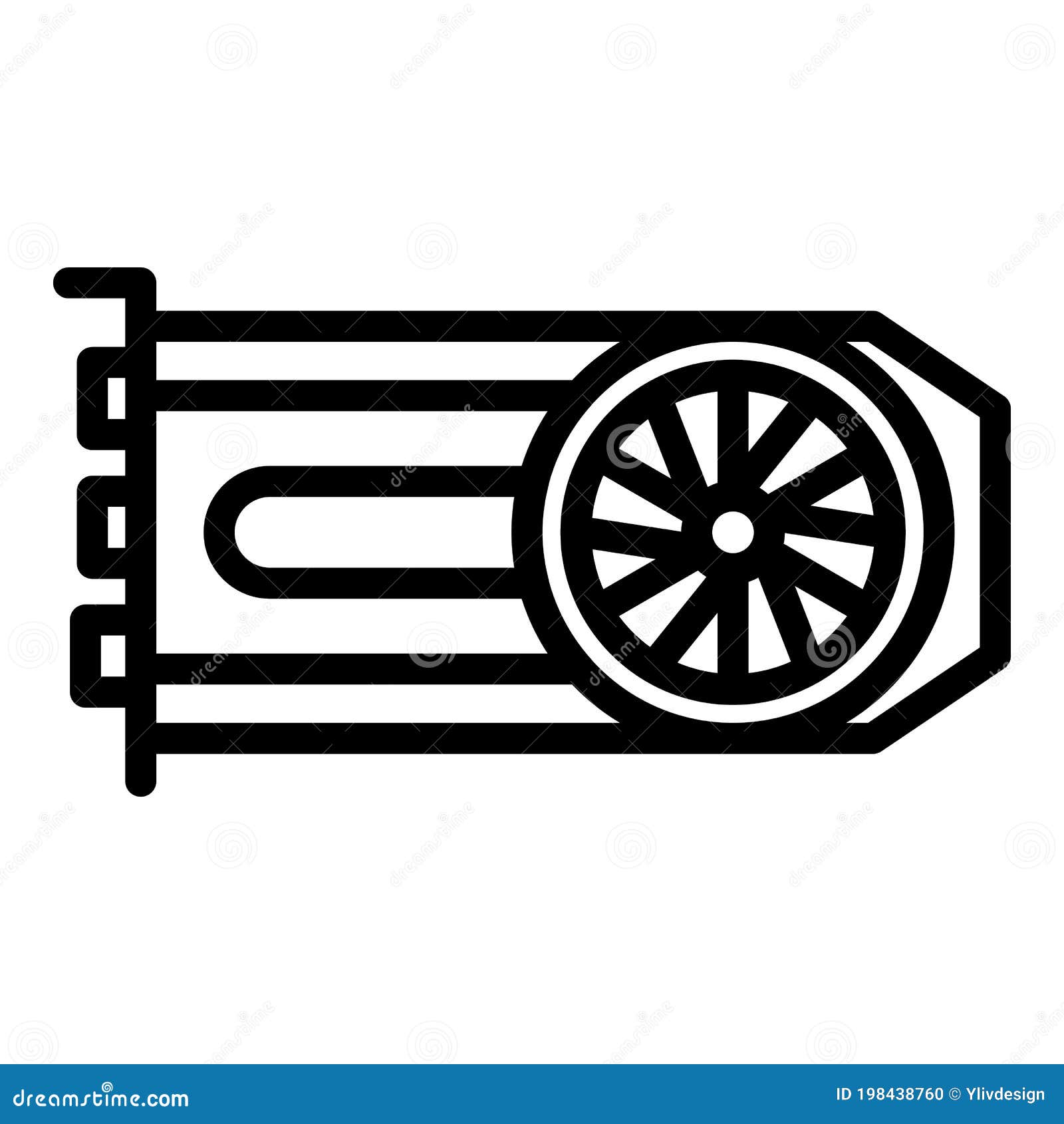 Computer Graphic Card Icon, Outline Style Stock Vector - Illustration ...