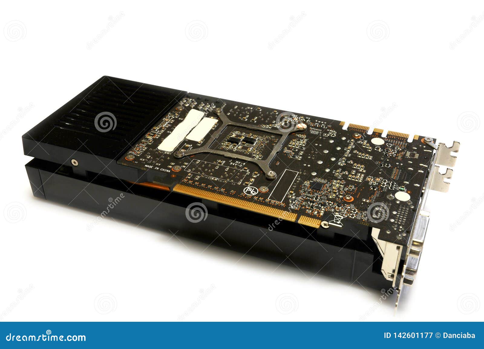 Computer Graphic Card Isolated on White Background Stock Image - Image ...