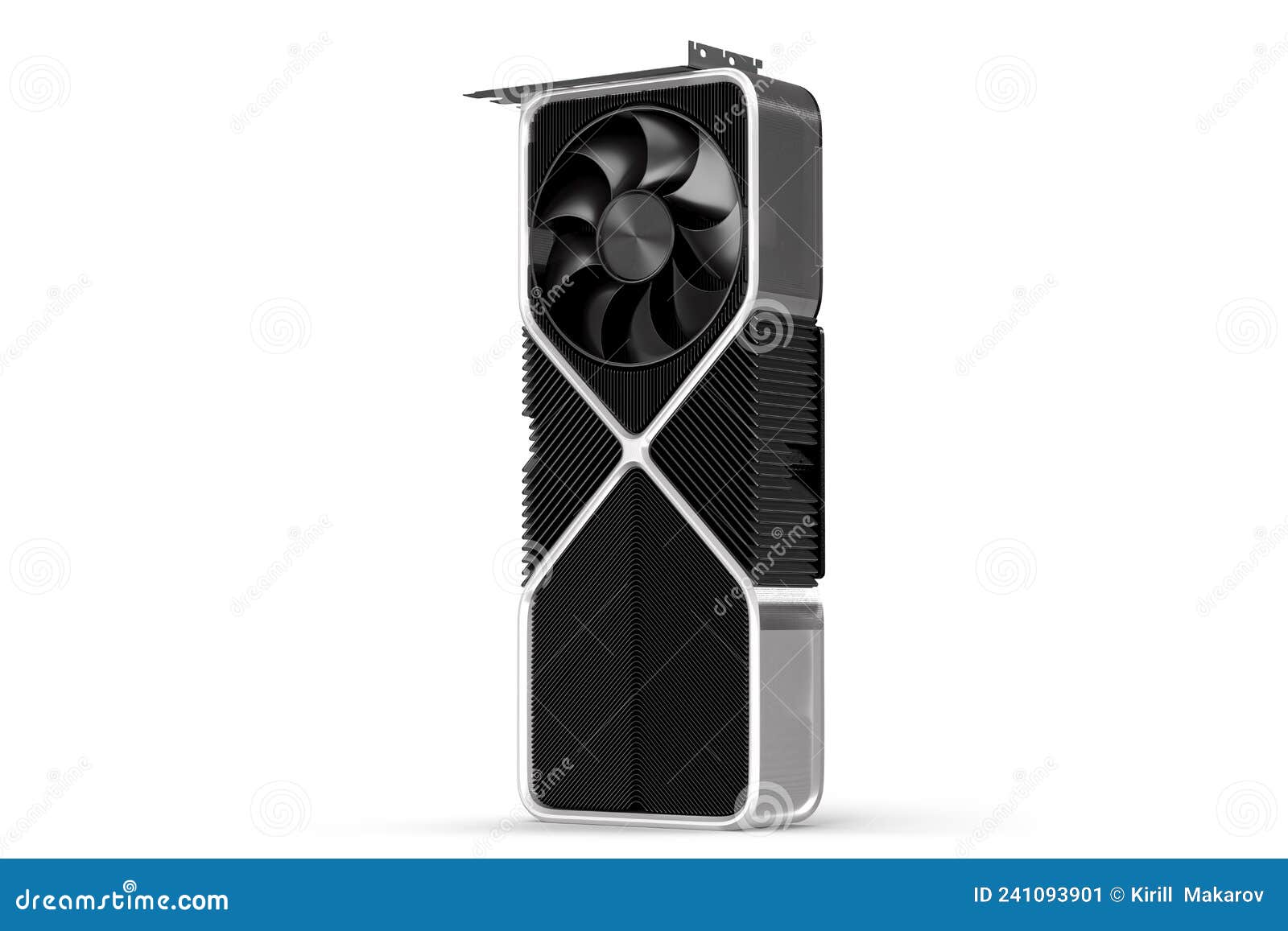 Computer Graphic Card Isolated on White Background. 3D Rendering Stock ...