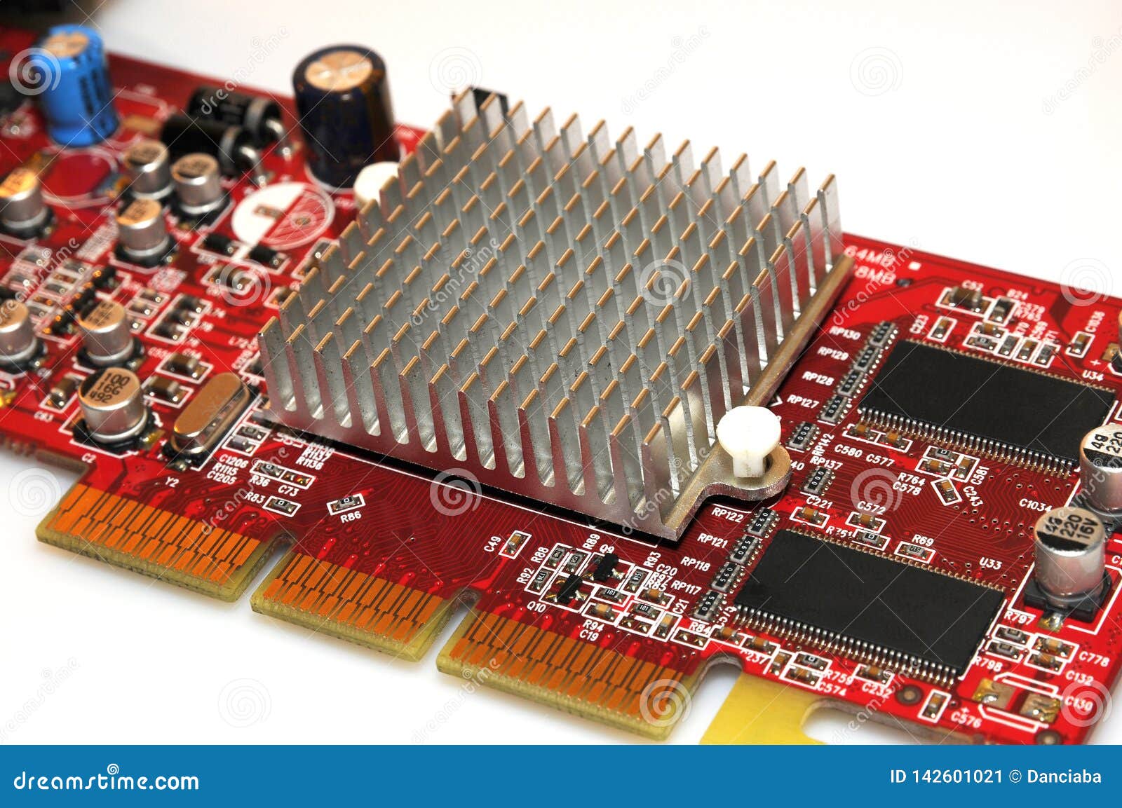 Computer Graphic Card Isolated on White Background Stock Image - Image ...