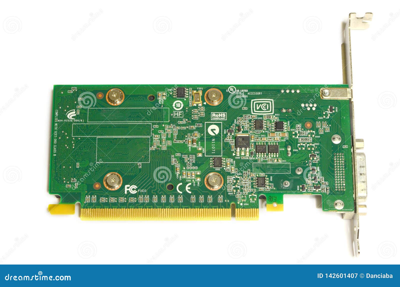 Computer Graphic Card Isolated on White Background Stock Image - Image ...