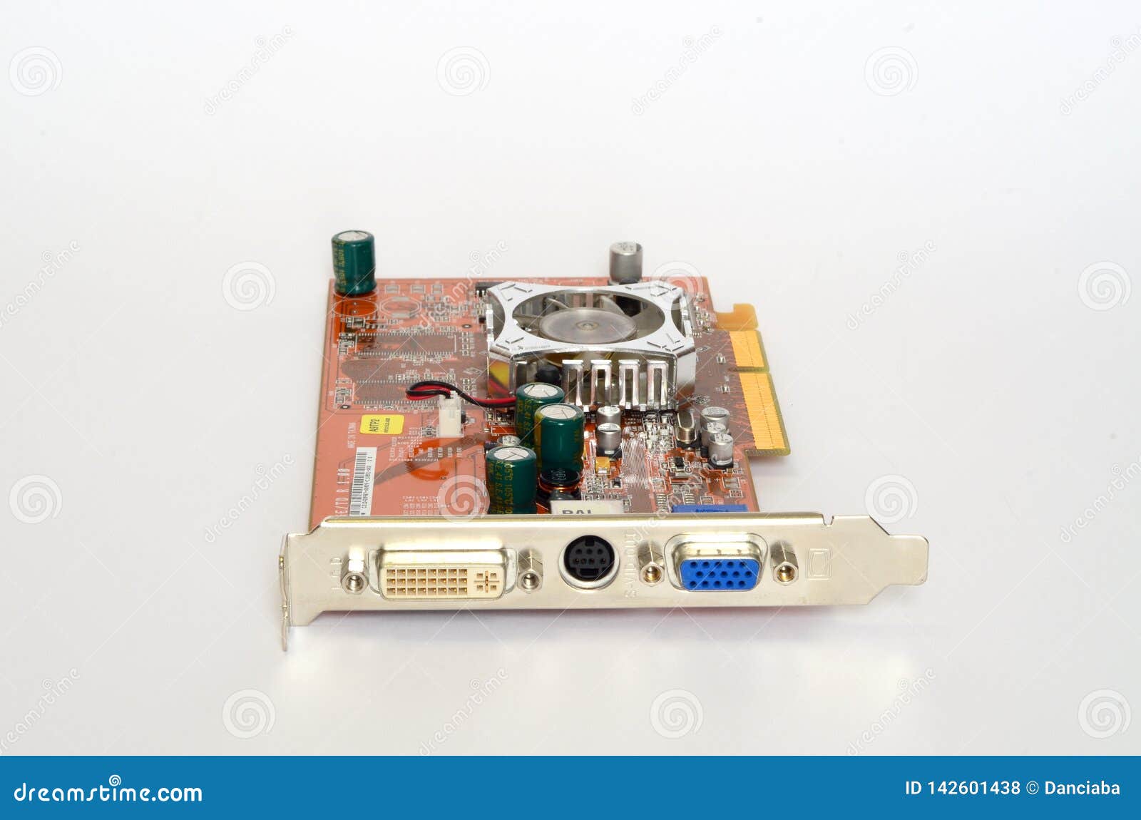 Computer Graphic Card Isolated on White Background Stock Photo - Image ...