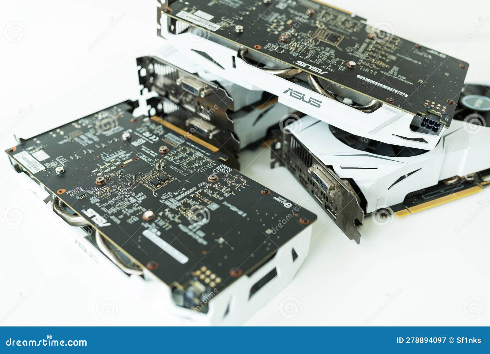 Computer Graphic Card with Two Fans. Video Card with Two Coolers from ...