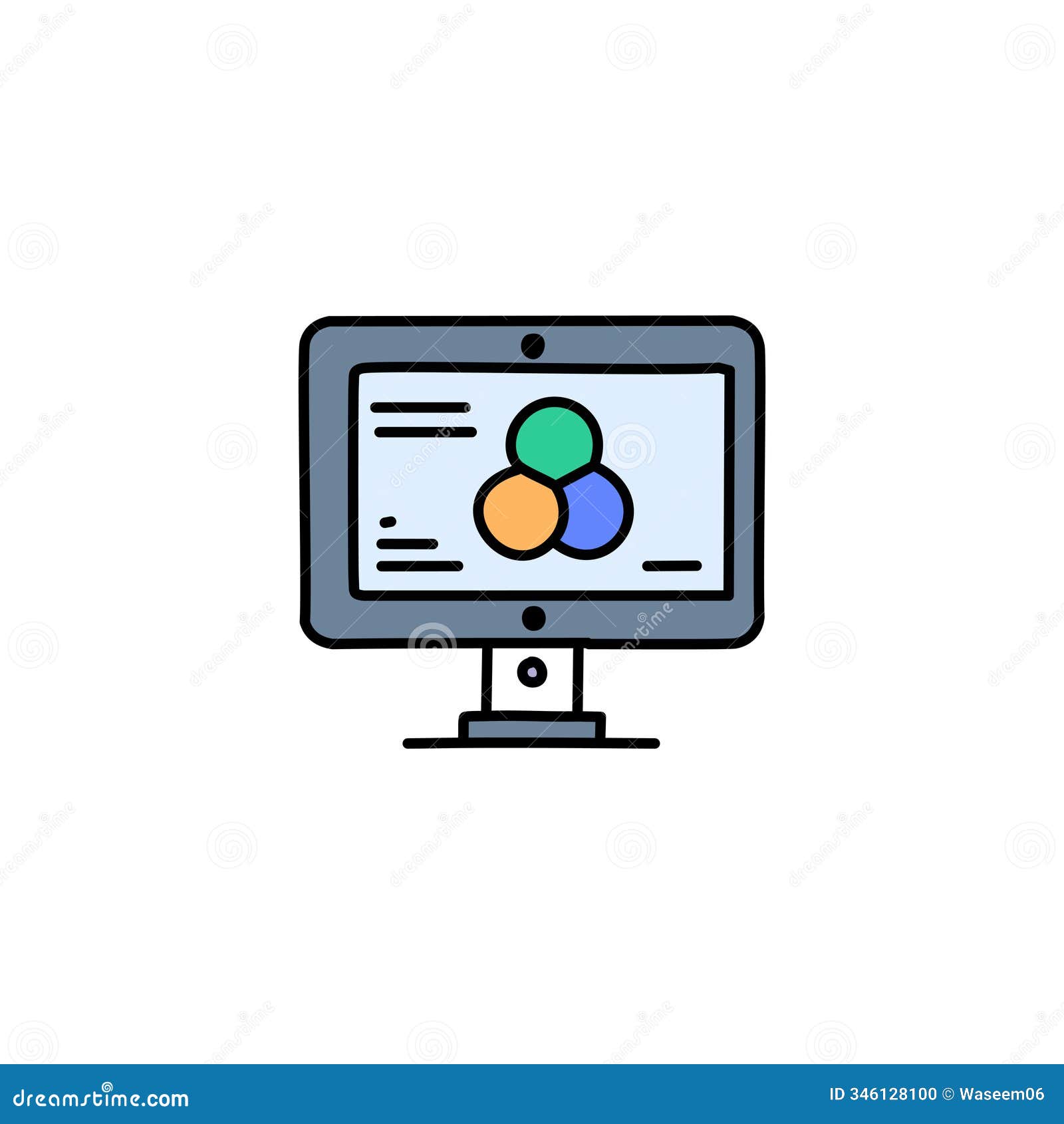 Computer Graphic Design Icon on White Background. Modern Vector ...