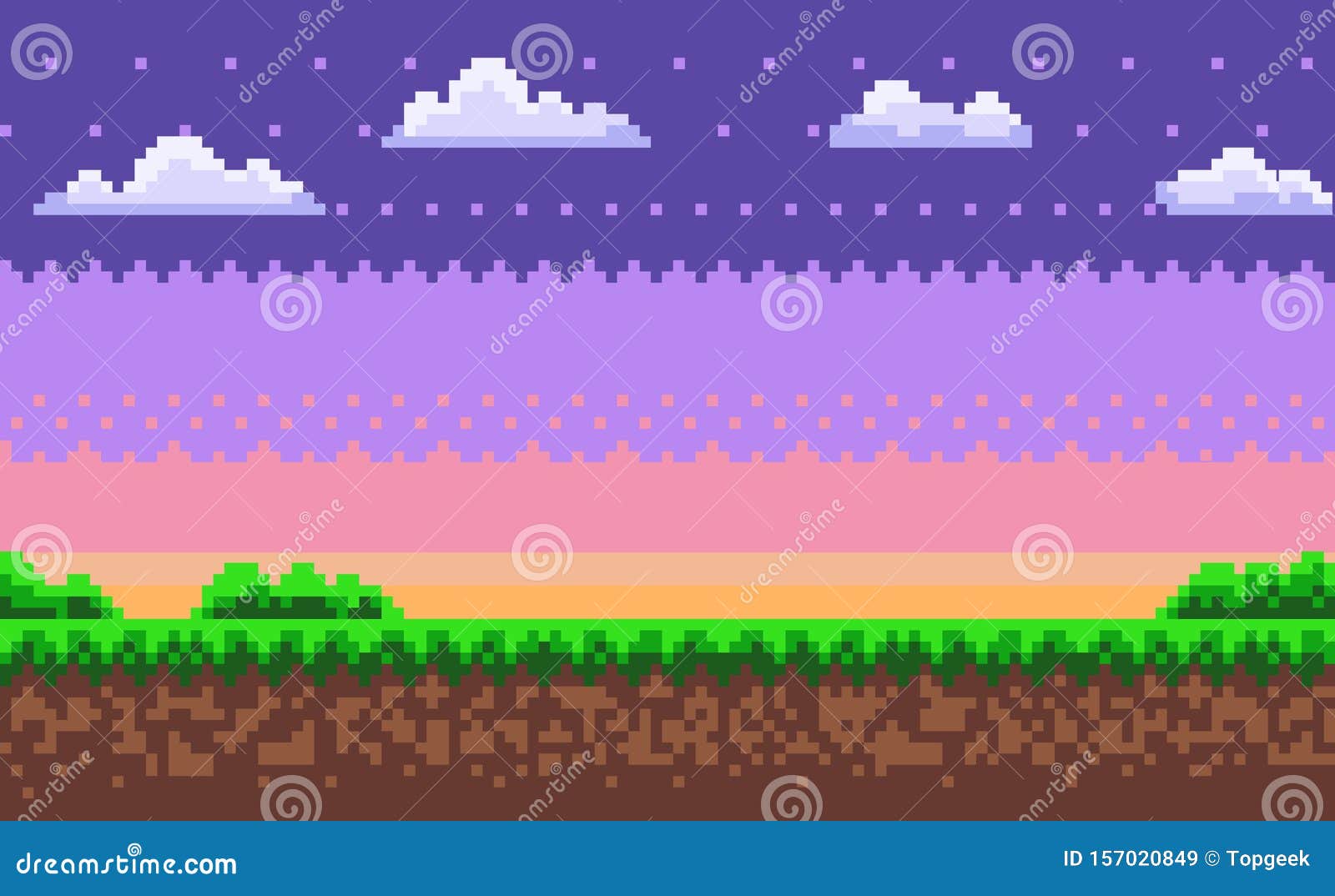 Computer Graphic of Pixel Game, Evening Map Vector Stock Vector ...
