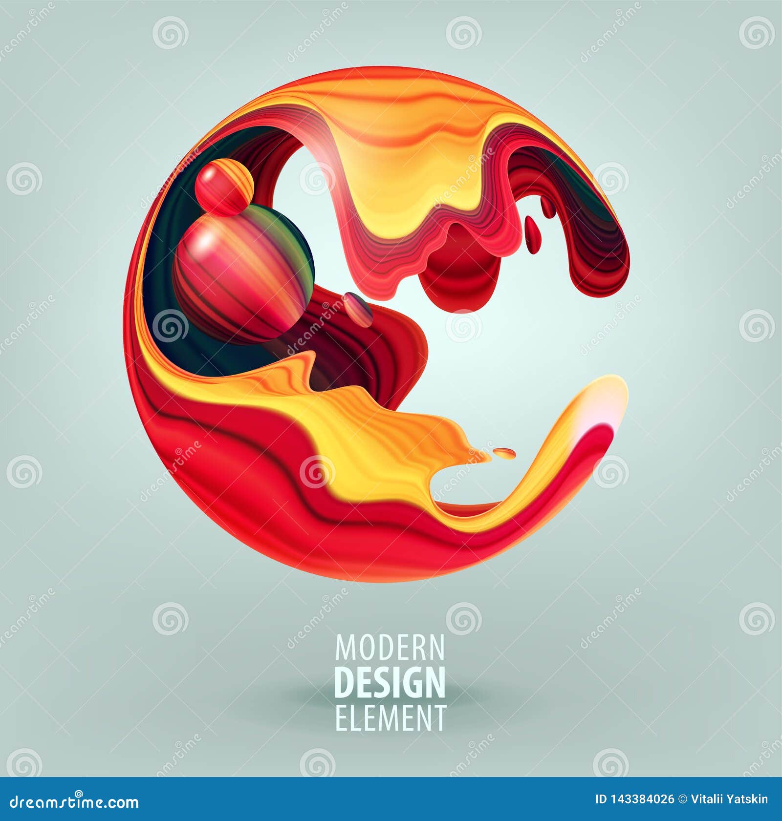 Computer Graphic Sphere Decorated with 3d Petals and Design Elements ...