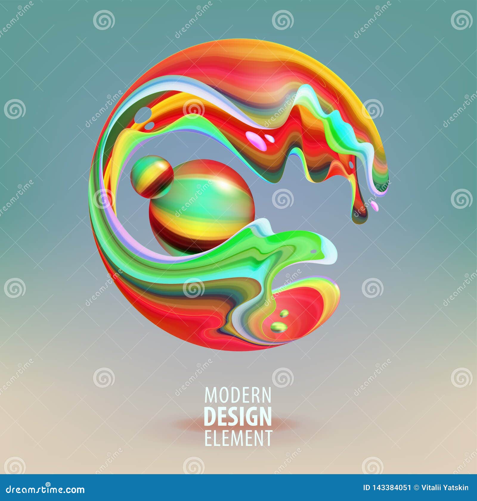 Computer Graphic Sphere Decorated with 3d Petals and Design Elements ...