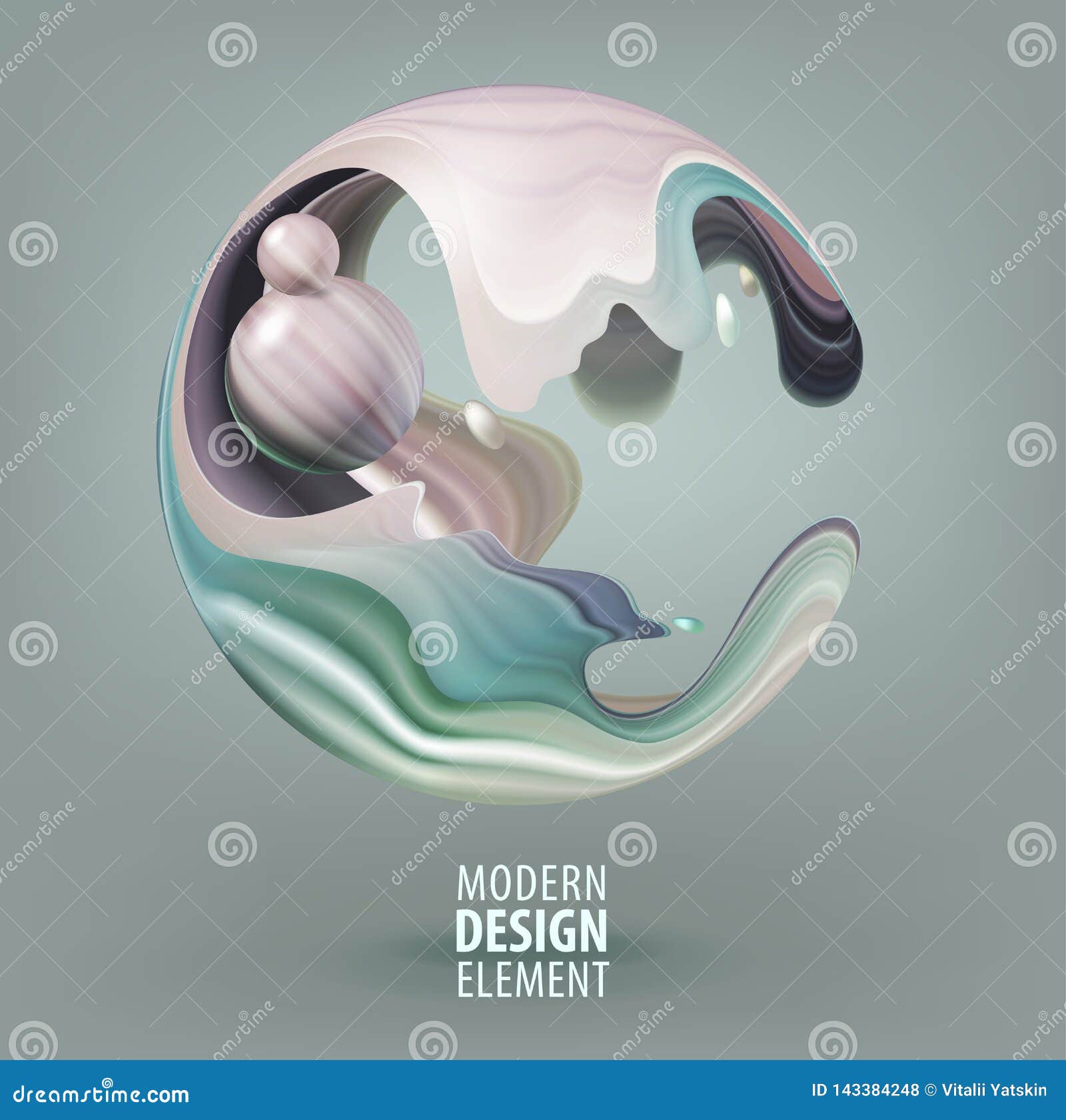 Computer Graphic Sphere Decorated with 3d Petals and Design Elements ...