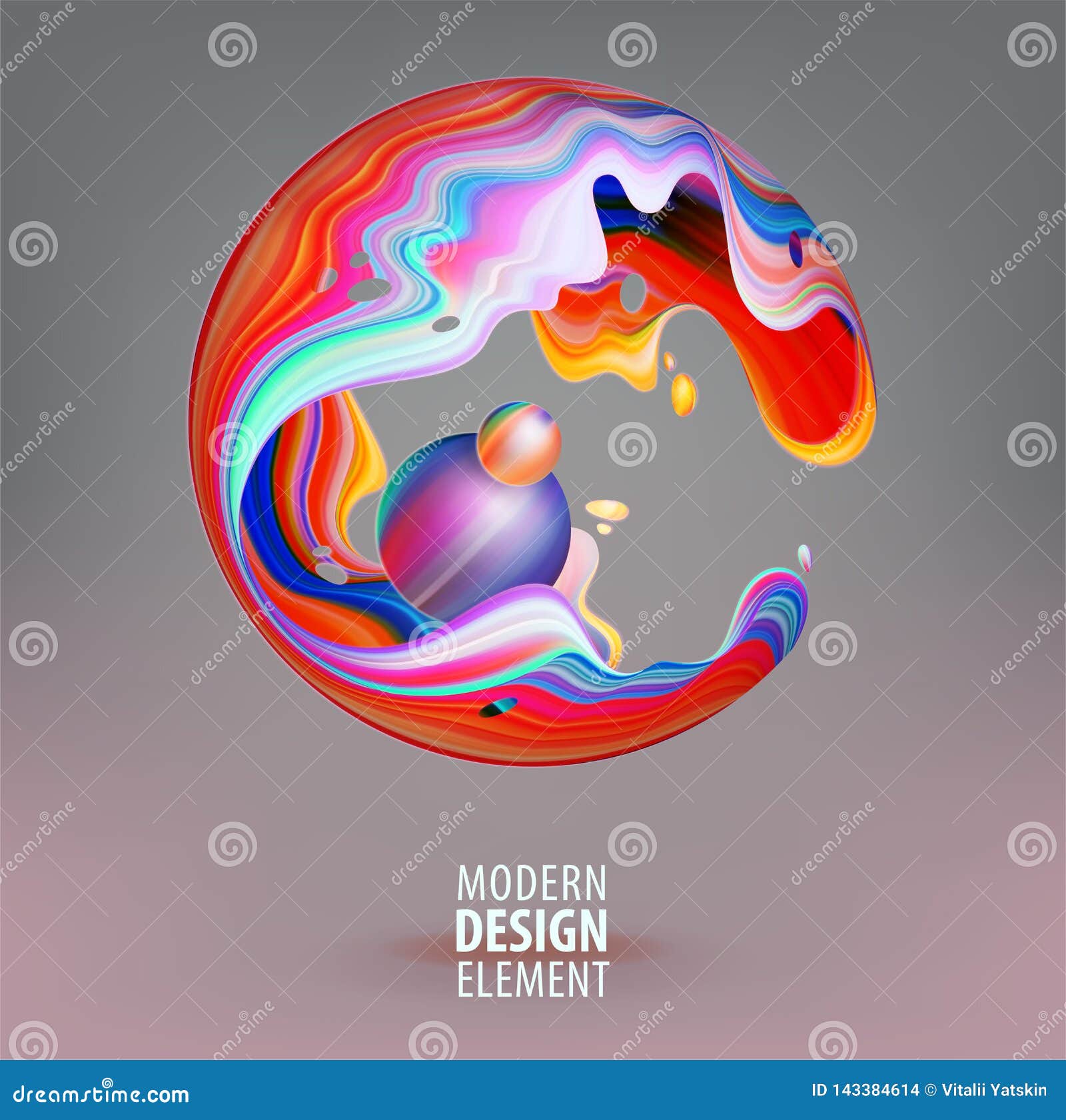 Computer Graphic Sphere Decorated with 3d Petals and Design Elements ...