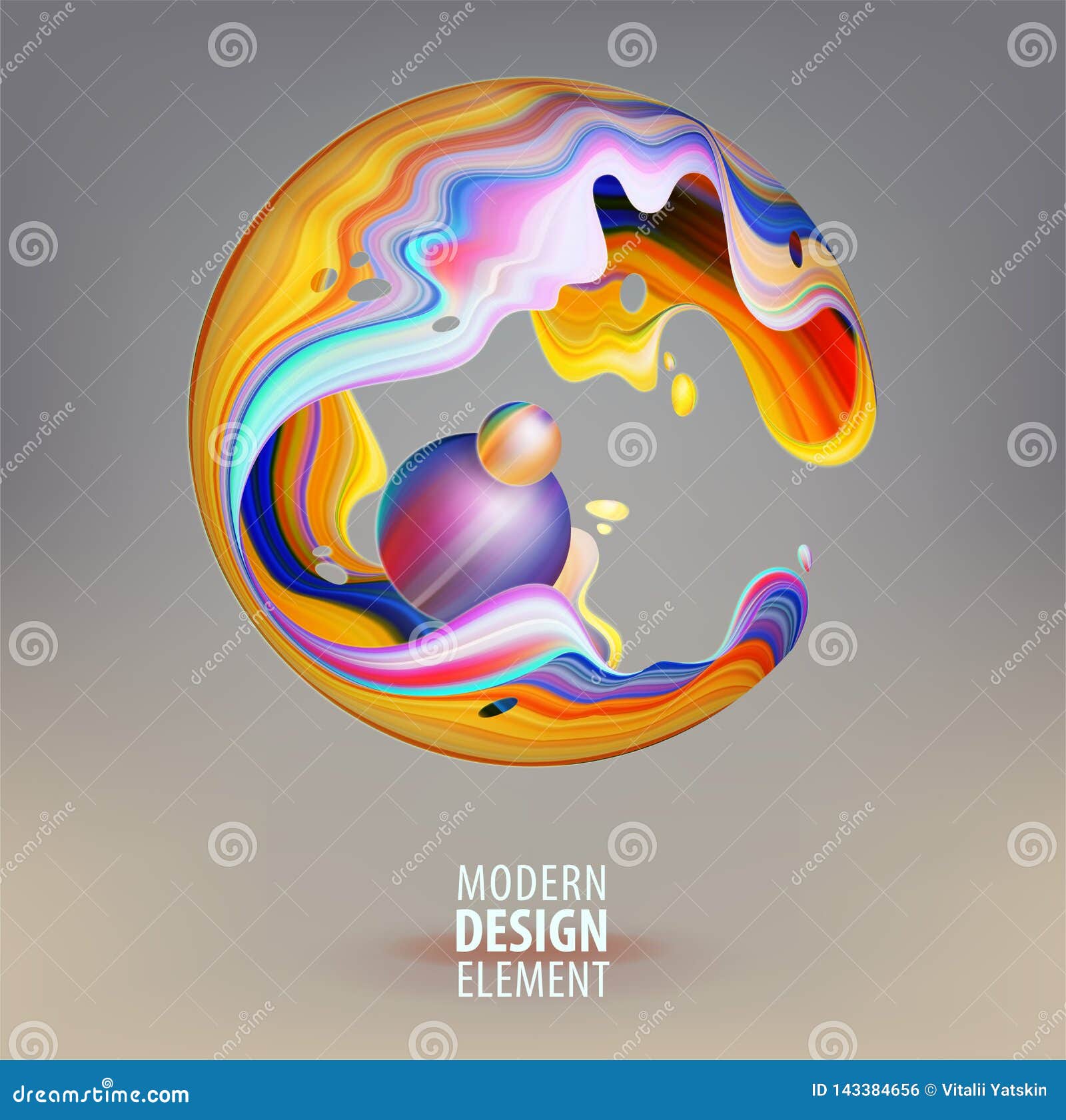 Computer Graphic Sphere Decorated with 3d Petals and Design Elements ...