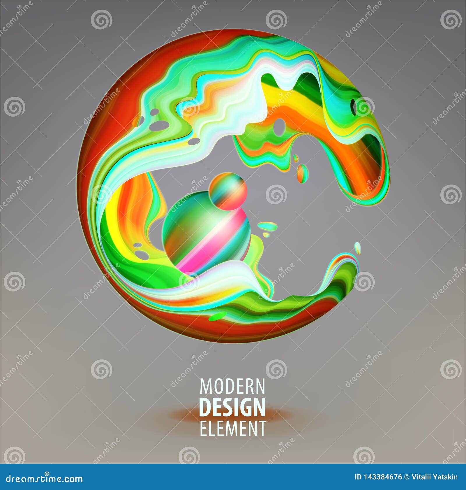 Computer Graphic Sphere Decorated with 3d Petals and Design Elements ...