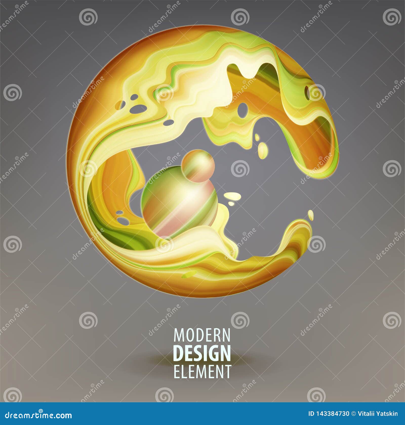 Computer Graphic Sphere Decorated with 3d Petals and Design Elements ...