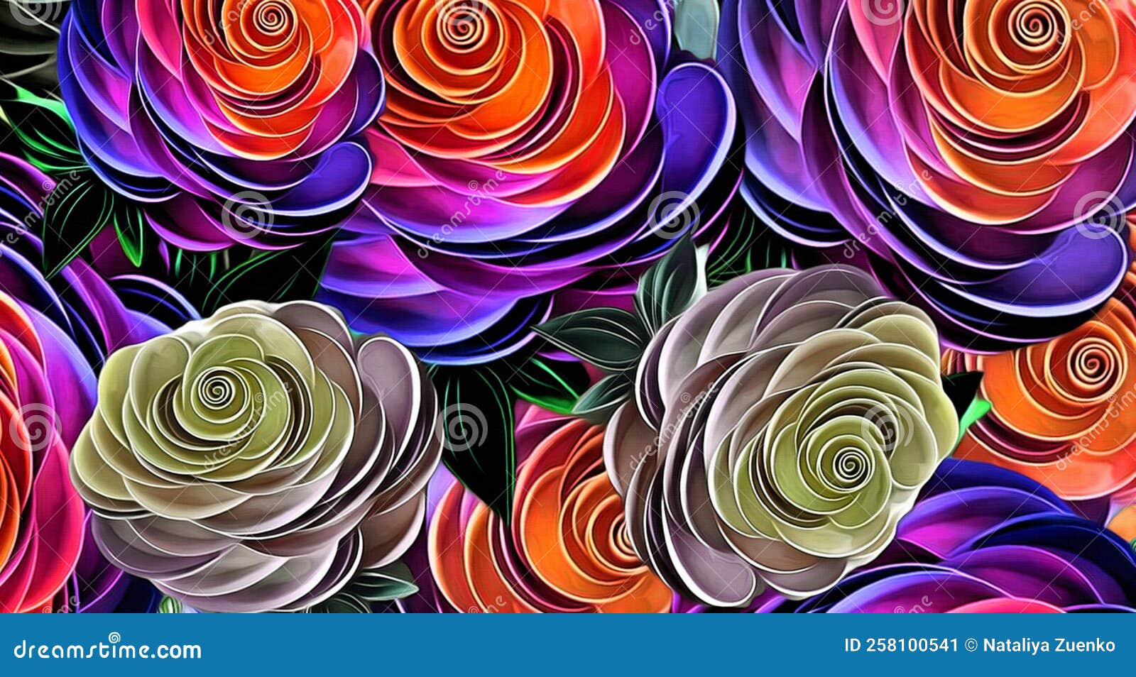 Computer Graphics of Abstract Floral Psychedelic Background Stylization ...