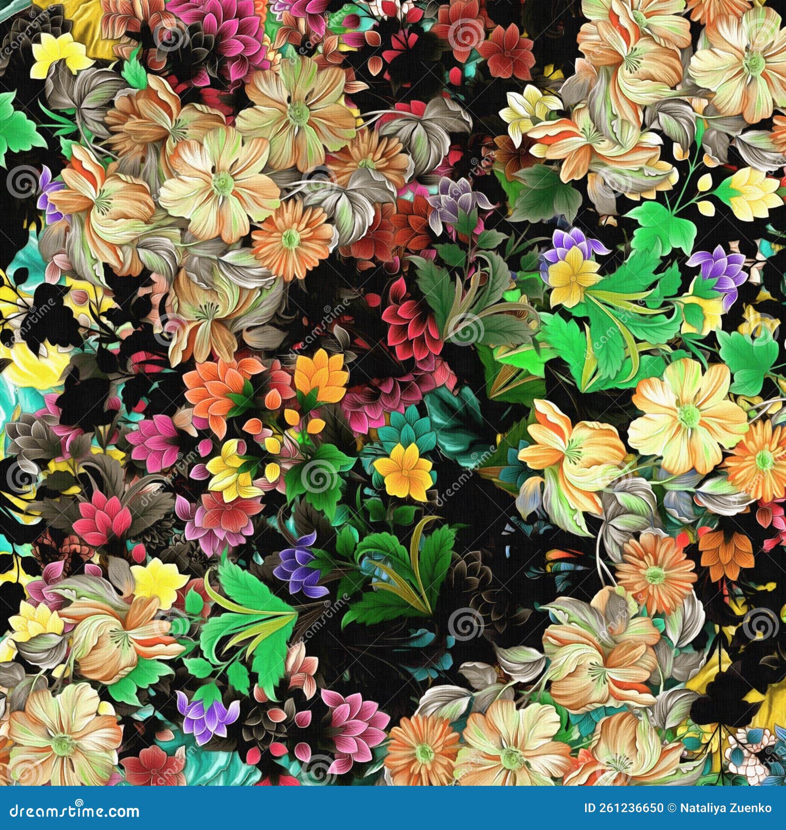 Computer Graphics of Abstract Floral Psychedelic Background Stylization ...