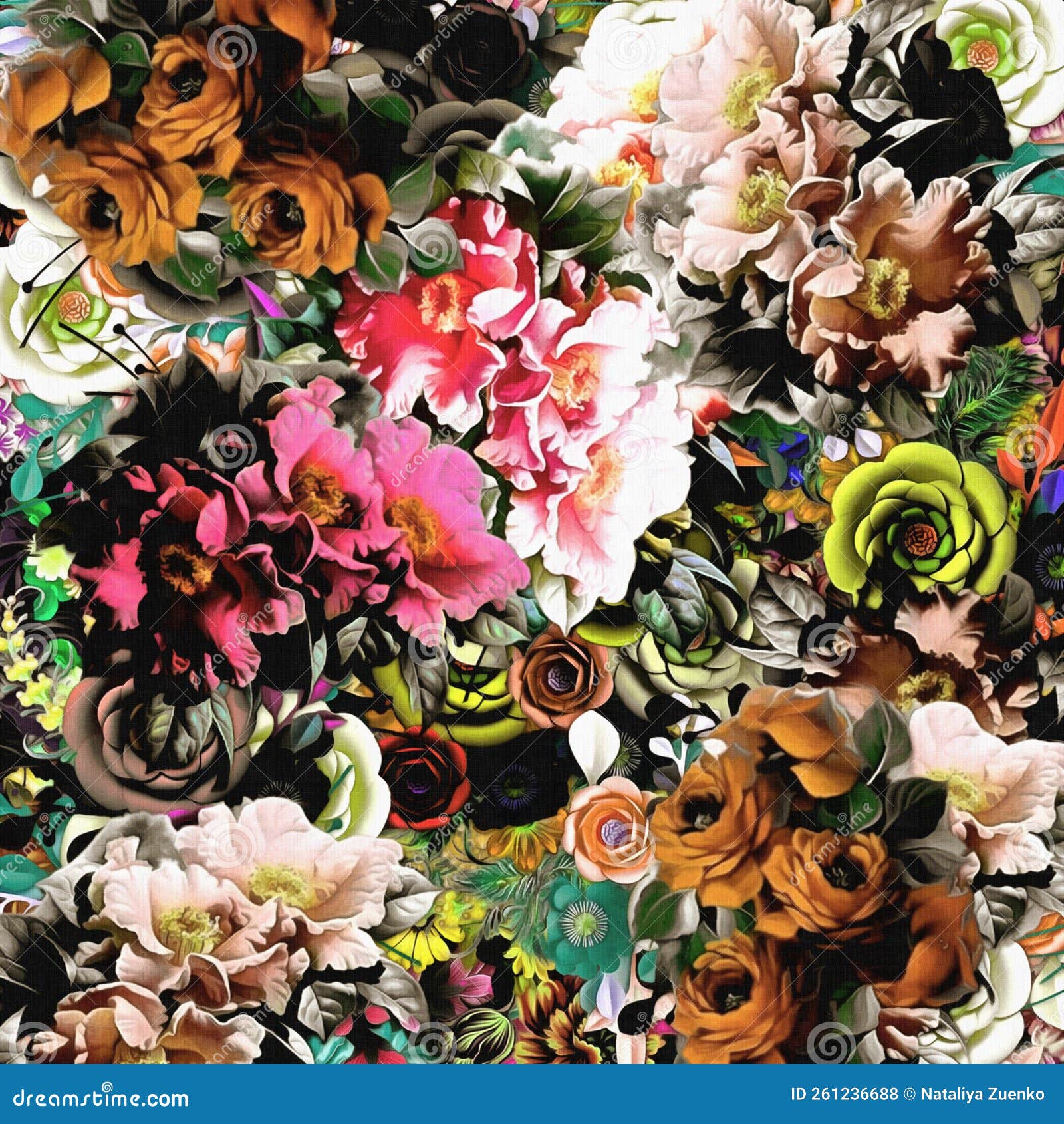 Computer Graphics of Abstract Floral Psychedelic Background Stylization ...