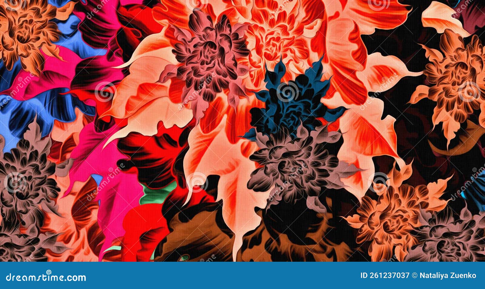 Computer Graphics of Abstract Floral Psychedelic Background Stylization ...