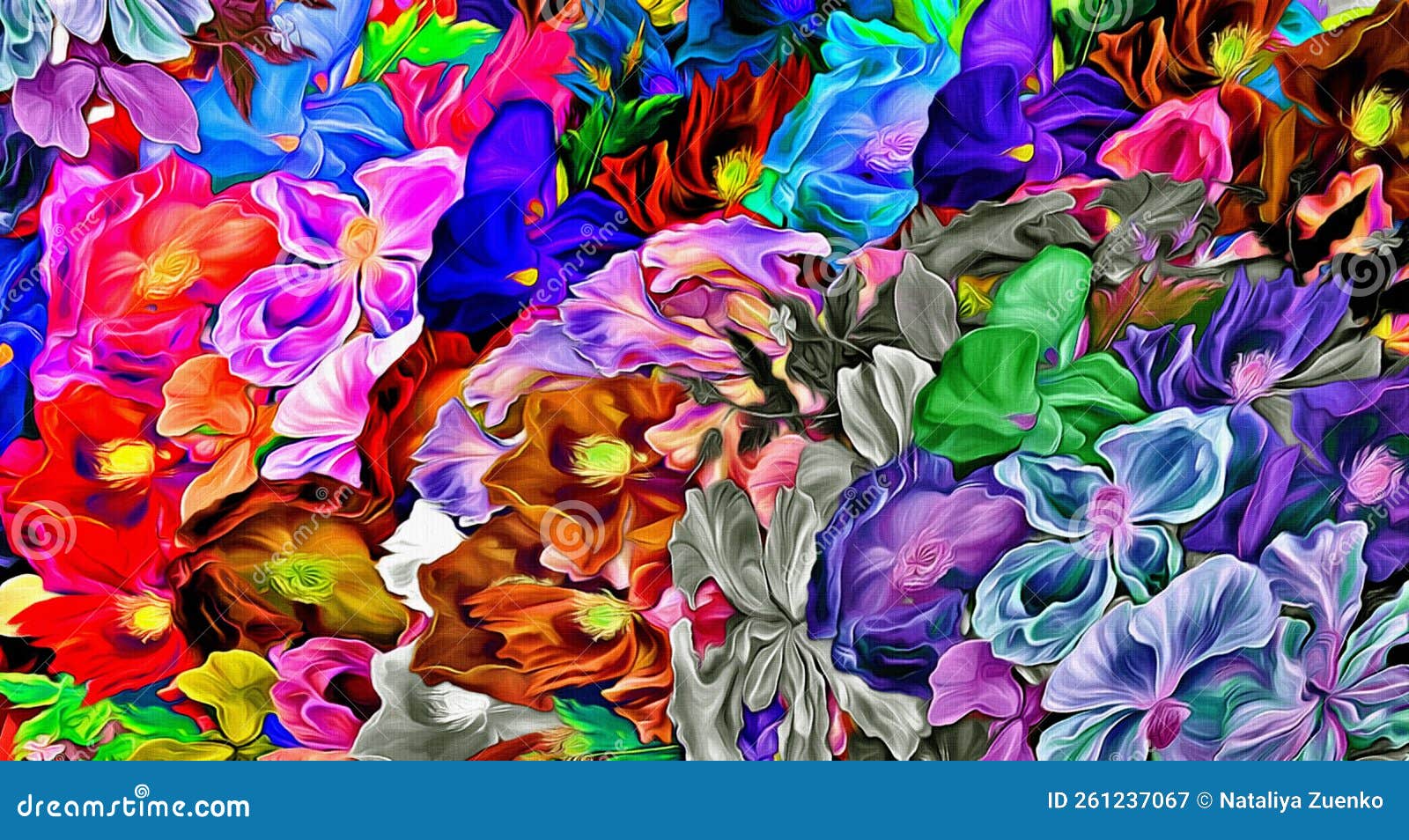 Computer Graphics of Abstract Floral Psychedelic Background Stylization ...