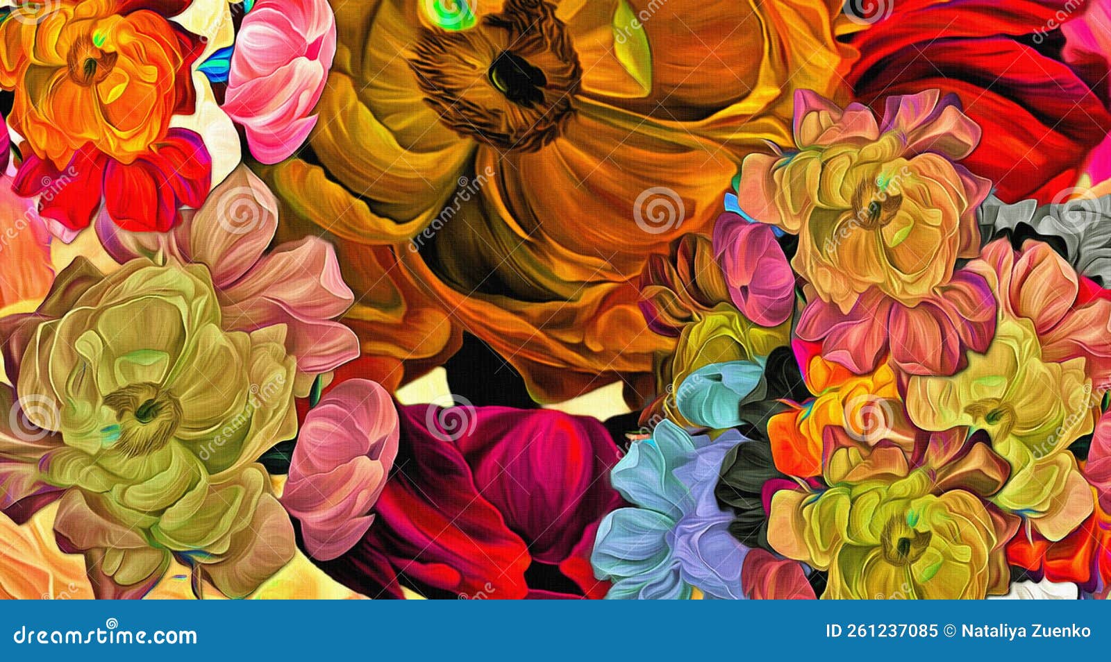 Computer Graphics of Abstract Floral Psychedelic Background Stylization ...