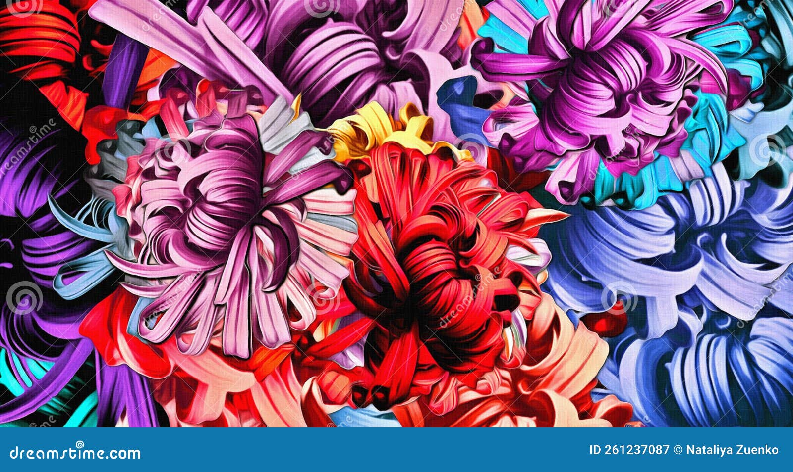 Computer Graphics of Abstract Floral Psychedelic Background Stylization ...