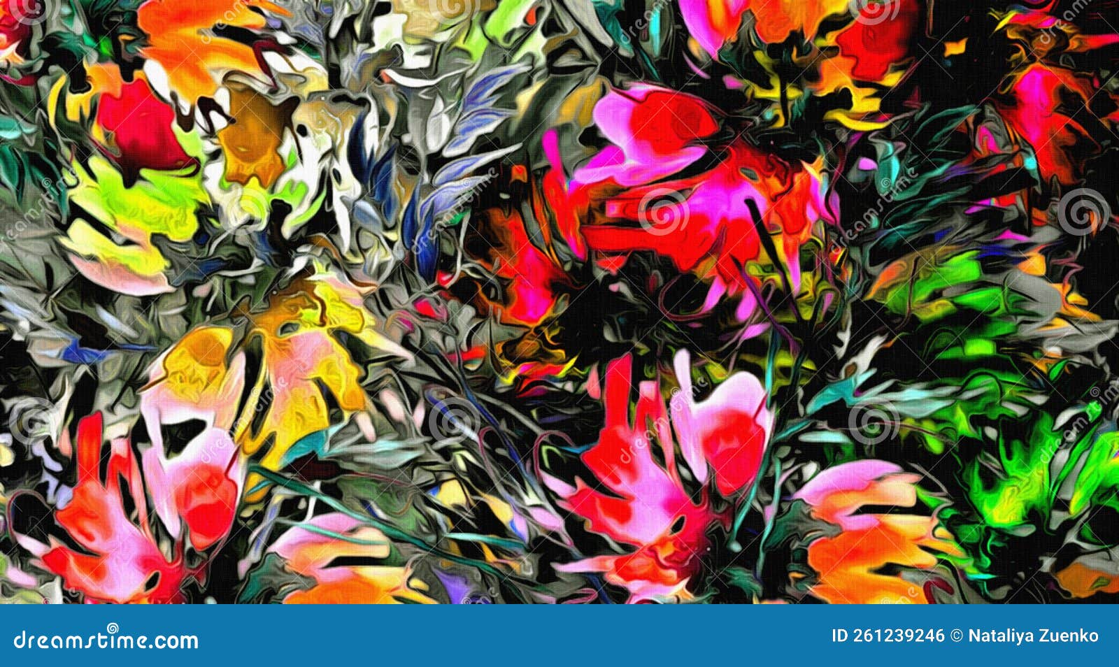 Computer Graphics of Abstract Floral Psychedelic Background Stylization ...