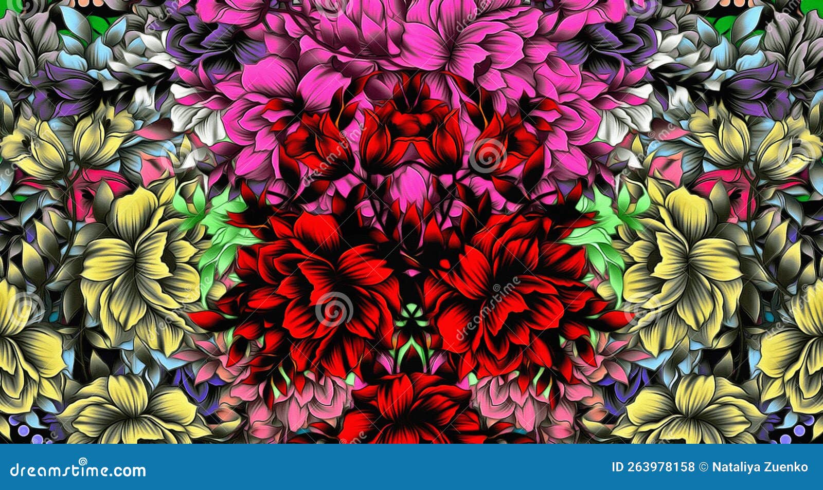 Computer Graphics of Abstract Floral Psychedelic Background Stylization ...