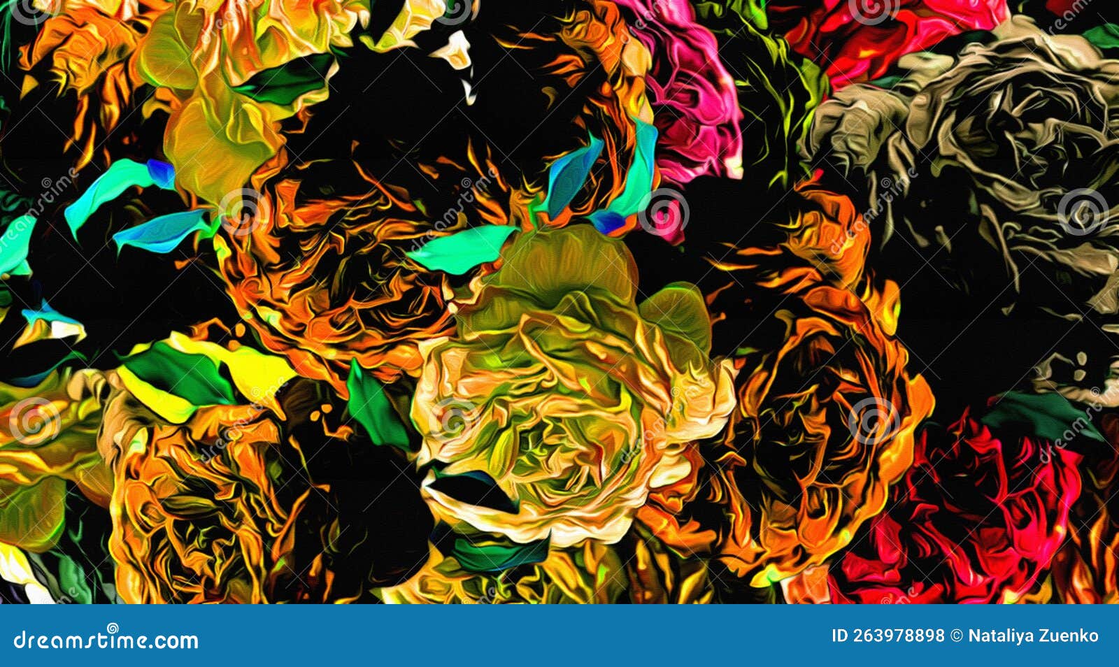 Computer Graphics of Abstract Floral Psychedelic Background Stylization ...