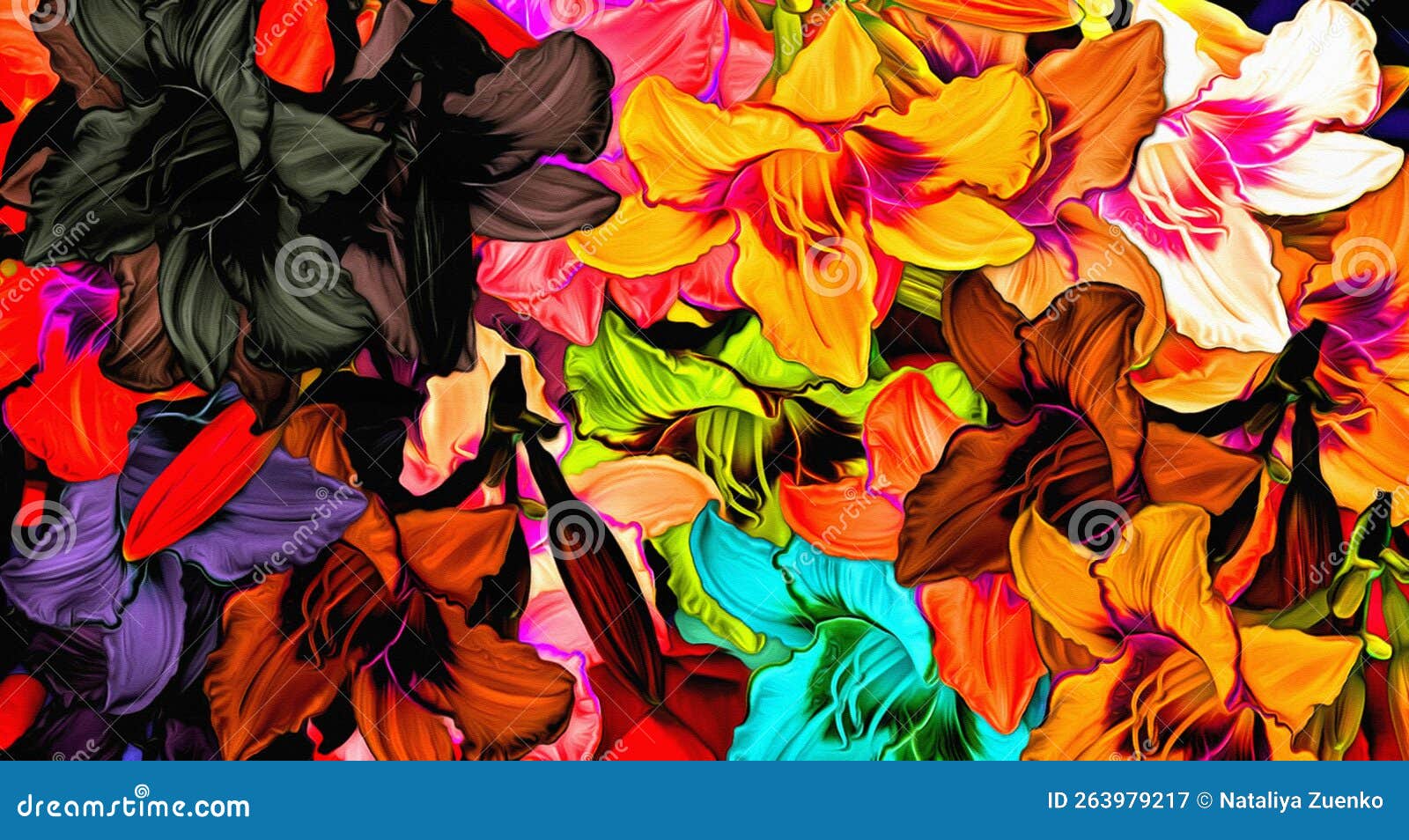 Computer Graphics of Abstract Floral Psychedelic Background Stylization ...