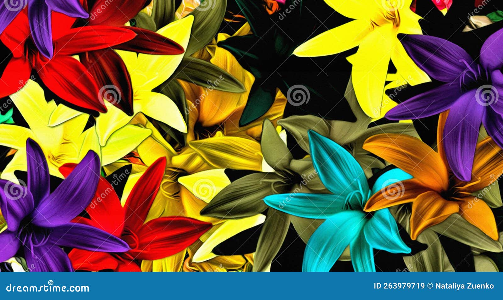 Computer Graphics of Abstract Floral Psychedelic Background Stylization ...