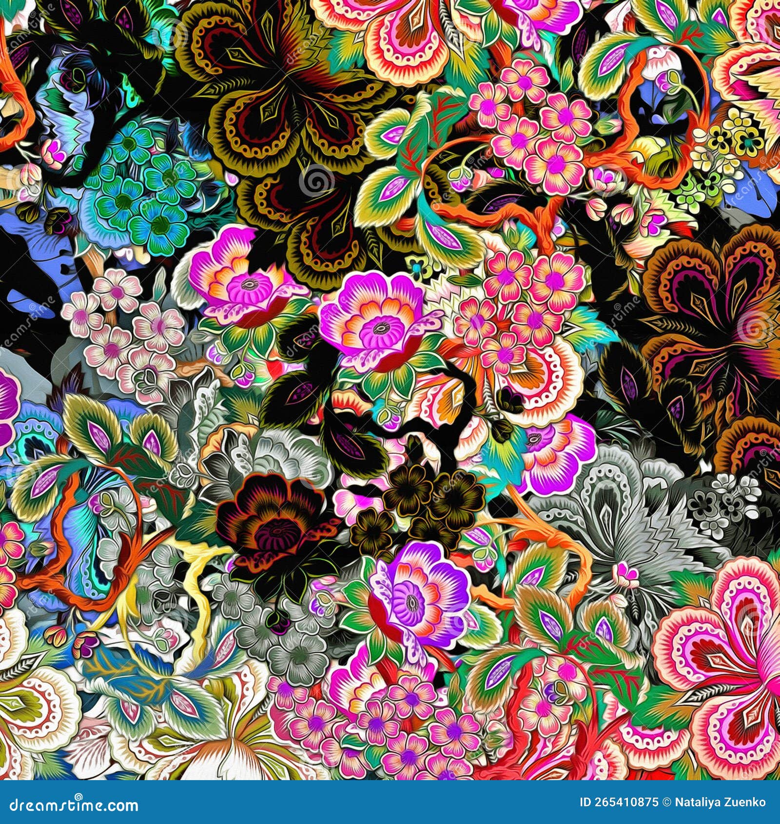 Computer Graphics of Abstract Floral Psychedelic Background Stylization ...