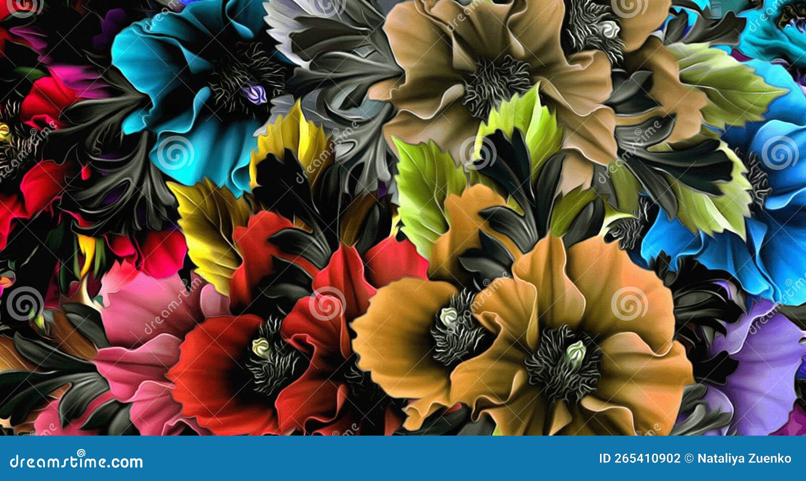 Computer Graphics of Abstract Floral Psychedelic Background Stylization ...