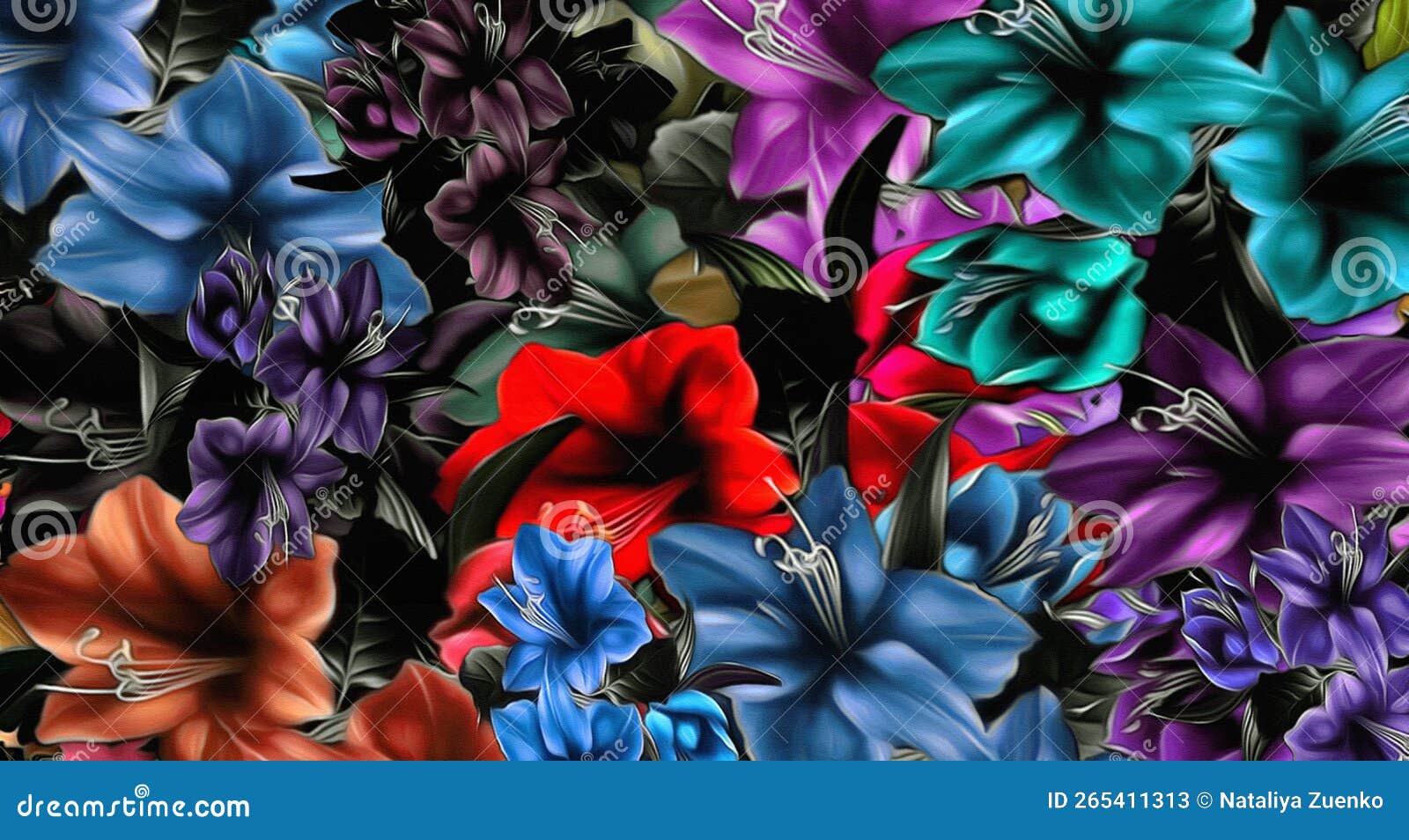 Computer Graphics of Abstract Floral Psychedelic Background Stylization ...