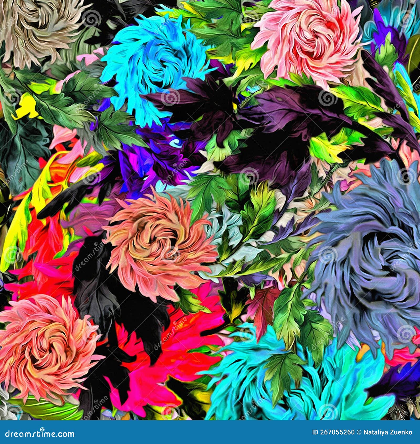 Computer Graphics of Abstract Floral Psychedelic Background Stylization ...