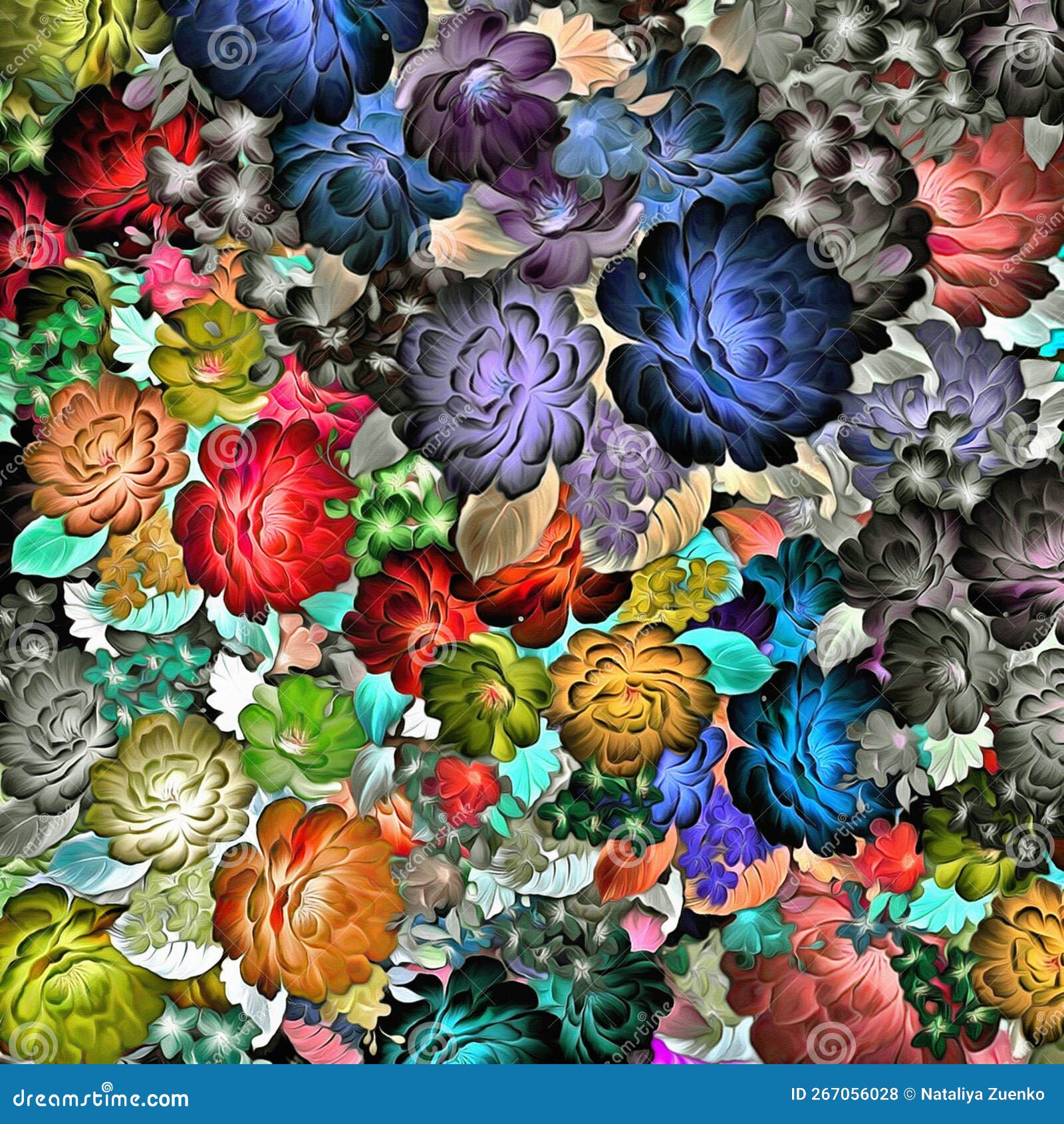 Computer Graphics of Abstract Floral Psychedelic Background Stylization ...