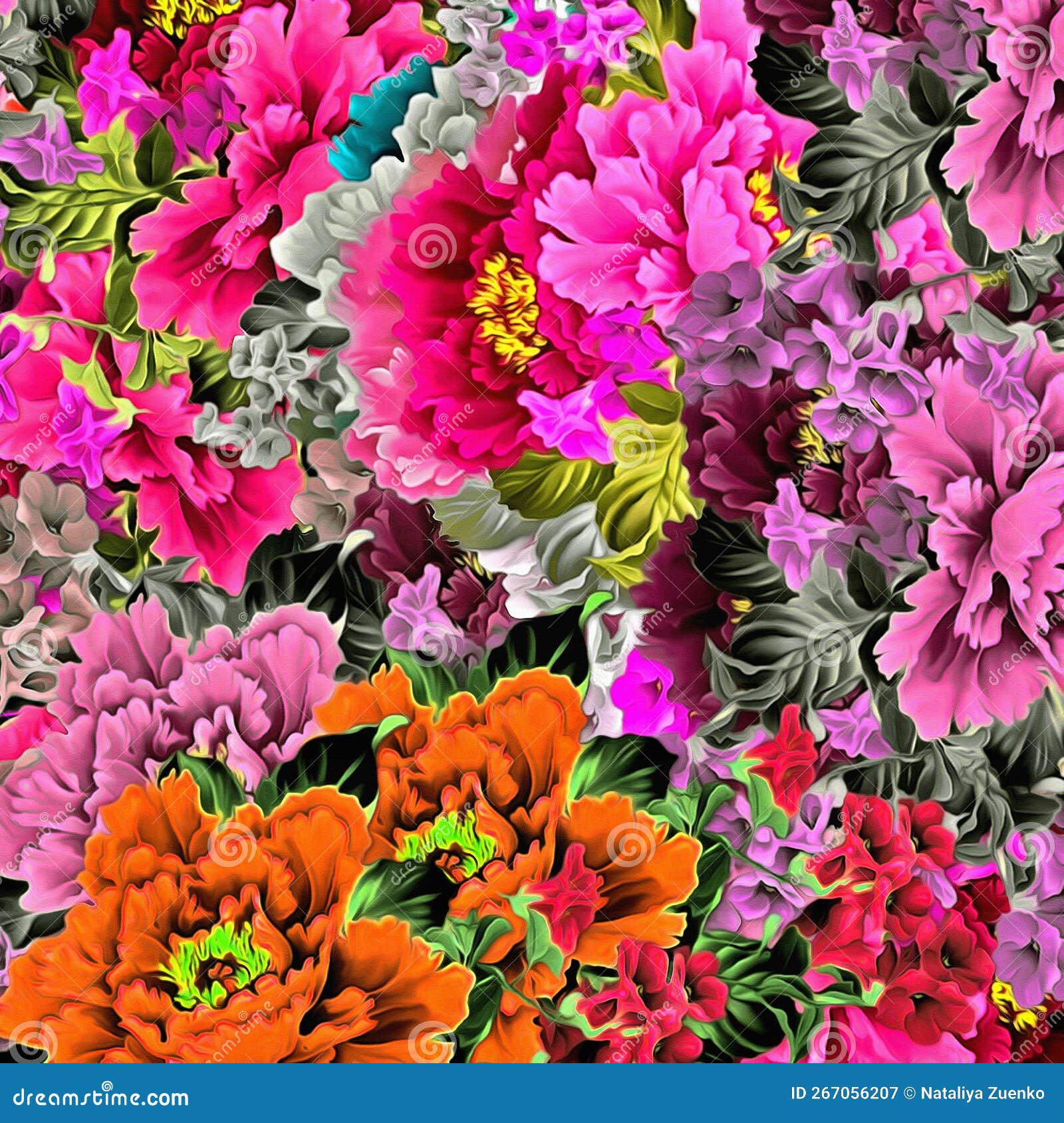 Computer Graphics of Abstract Floral Psychedelic Background Stylization ...