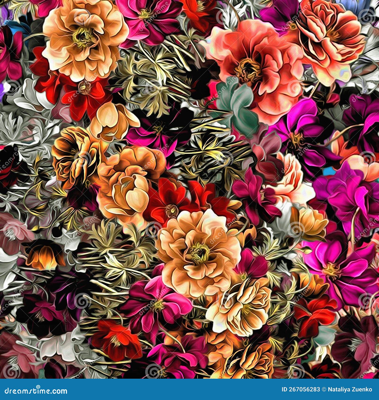 Computer Graphics of Abstract Floral Psychedelic Background Stylization ...